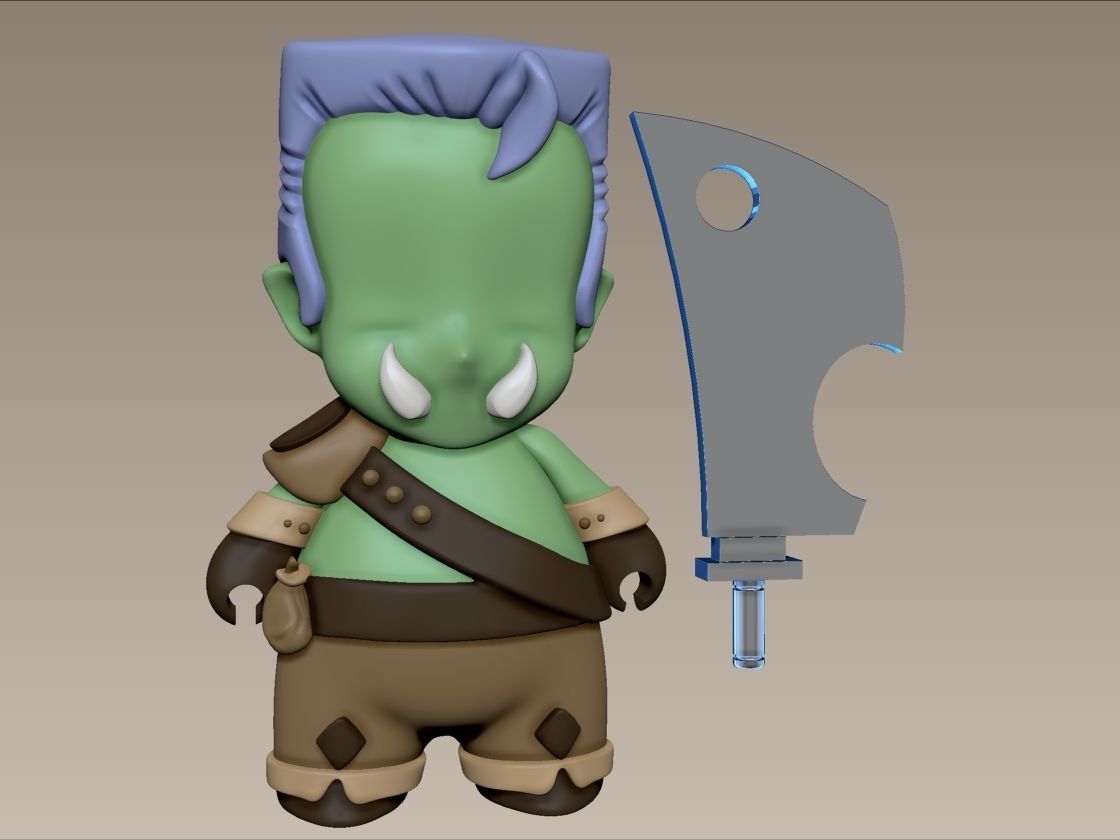 Simple Orc Chibi Art Toy Print 3D model 3D printable | CGTrader
