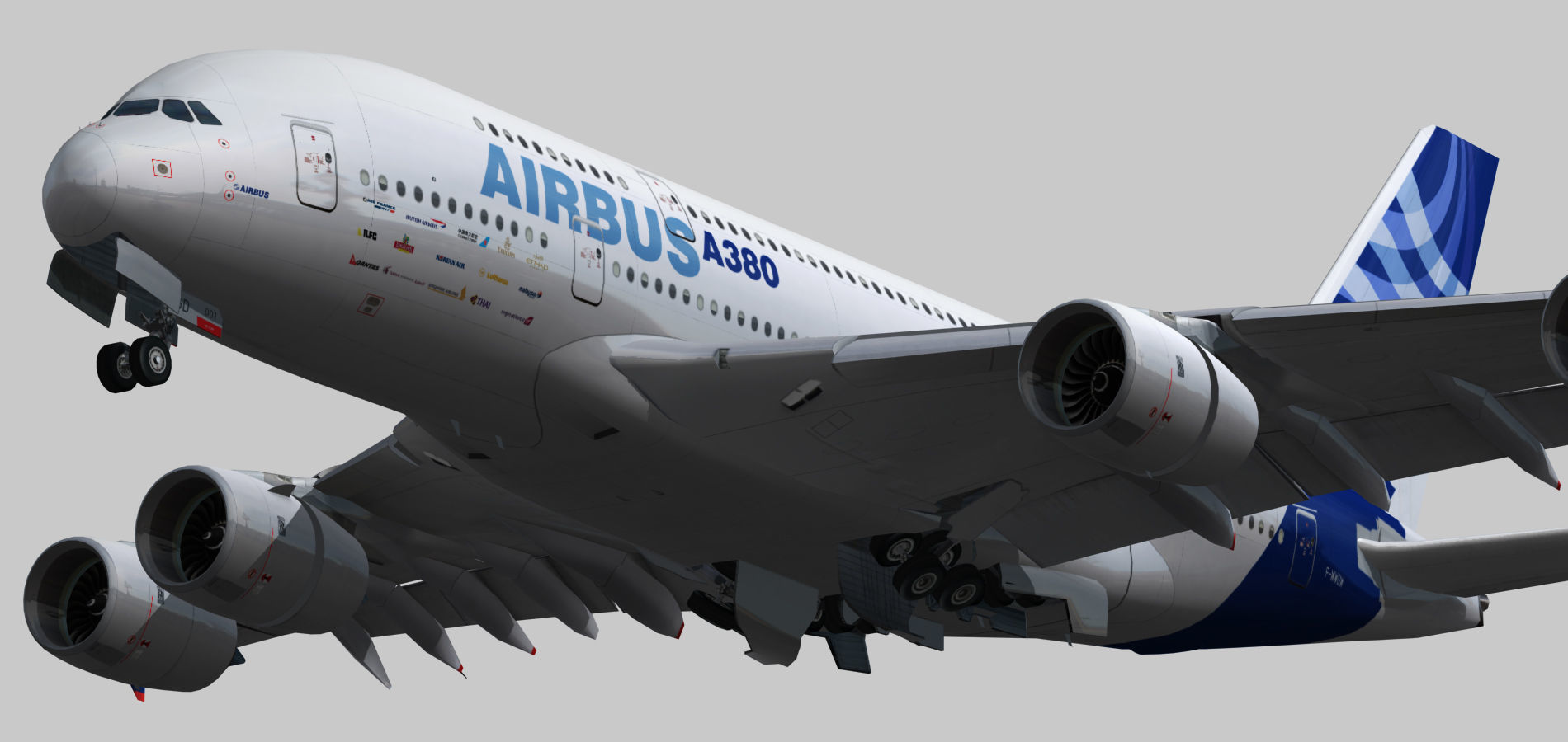 3D model Airbus A380-8 Home livery VR / AR / low-poly rigged animated ...