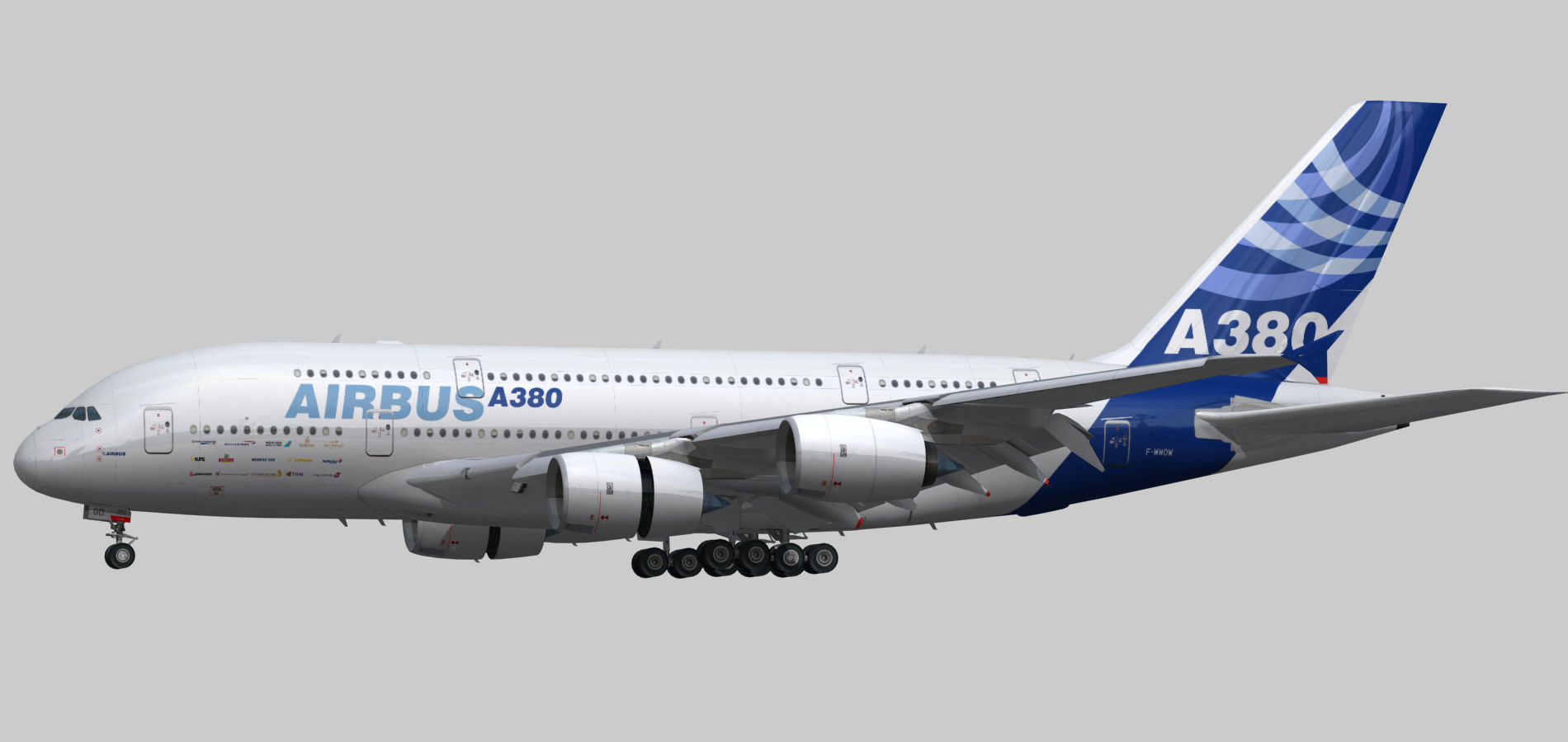 3D model Airbus A380-8 Home livery VR / AR / low-poly rigged animated ...