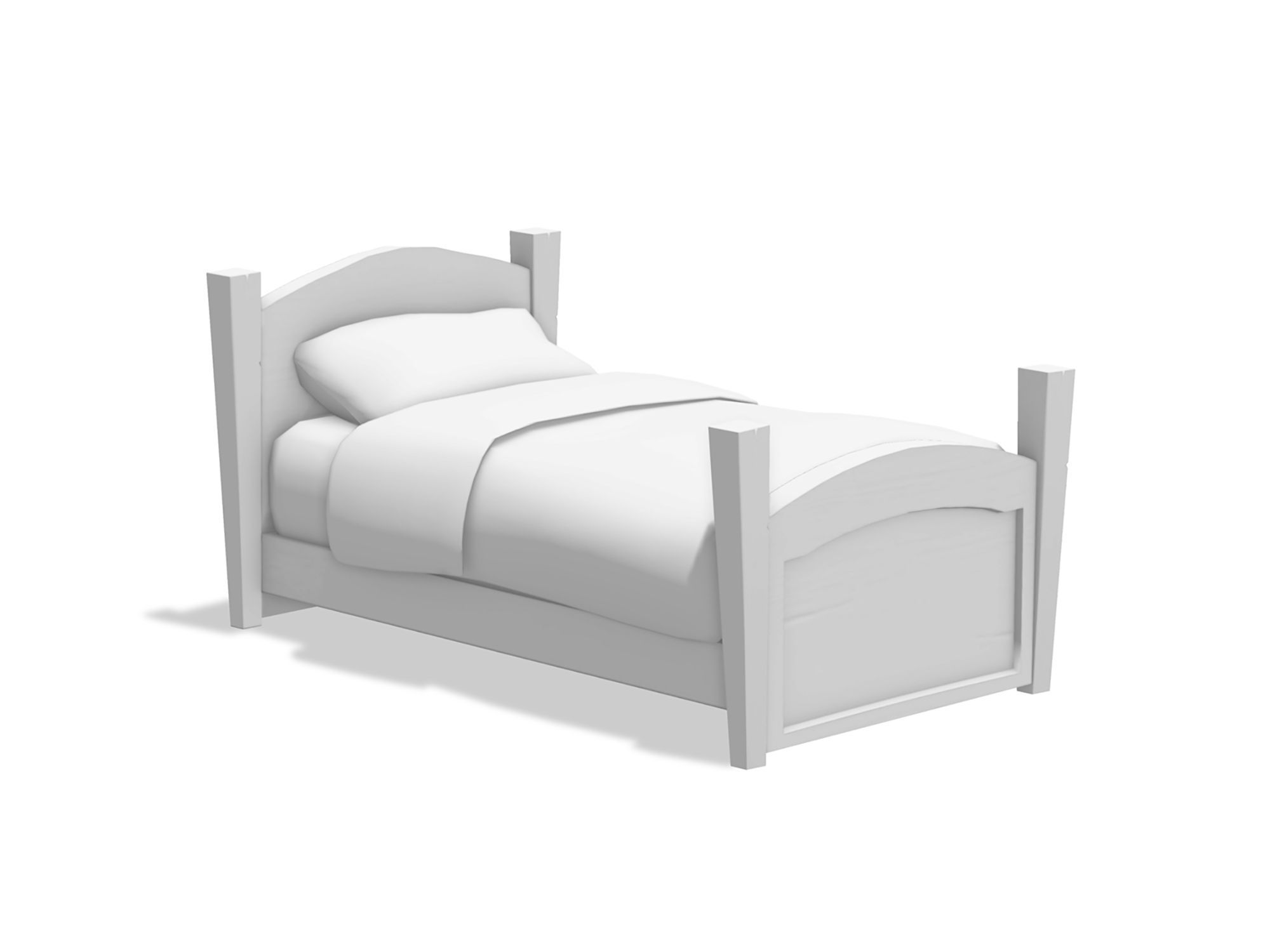 3D model Stylized Single Bed VR / AR / low-poly | CGTrader