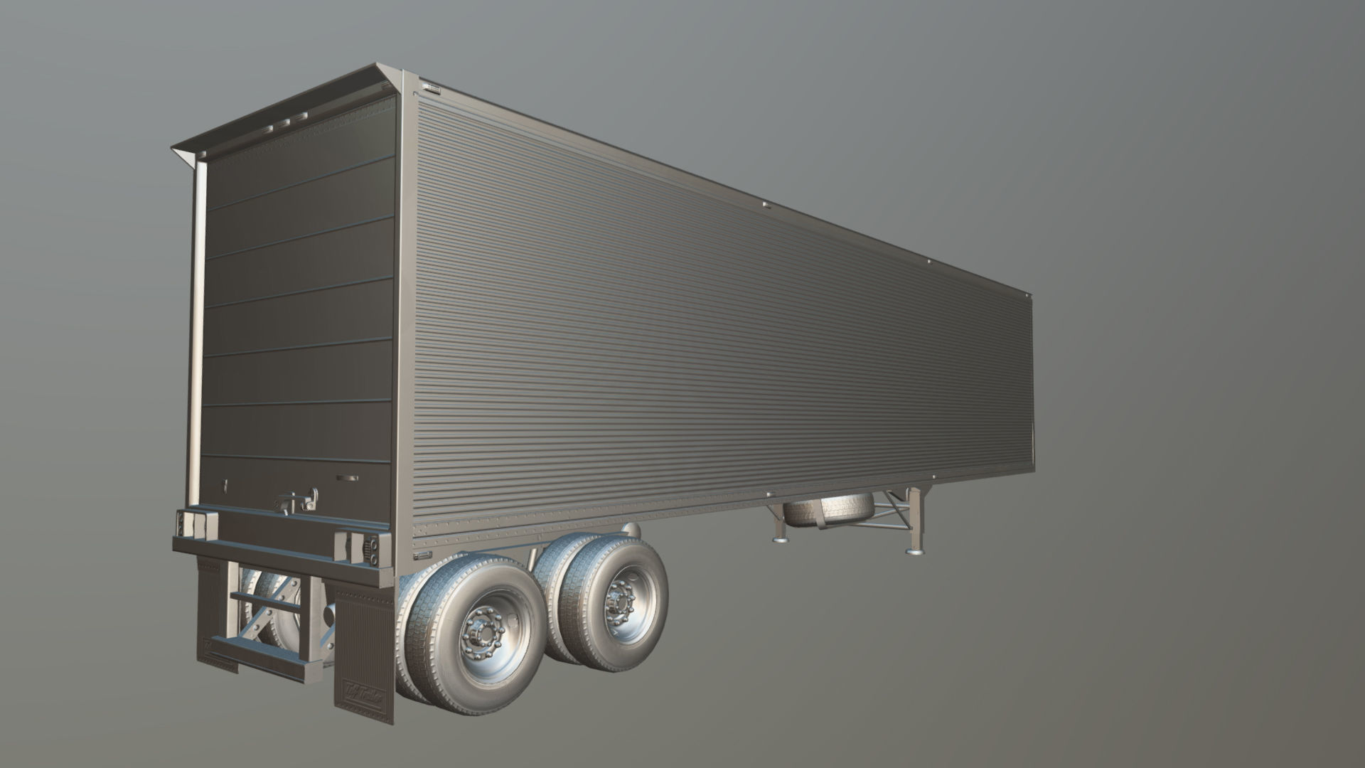 3D model Dry van semi trailer VR / AR / low-poly | CGTrader