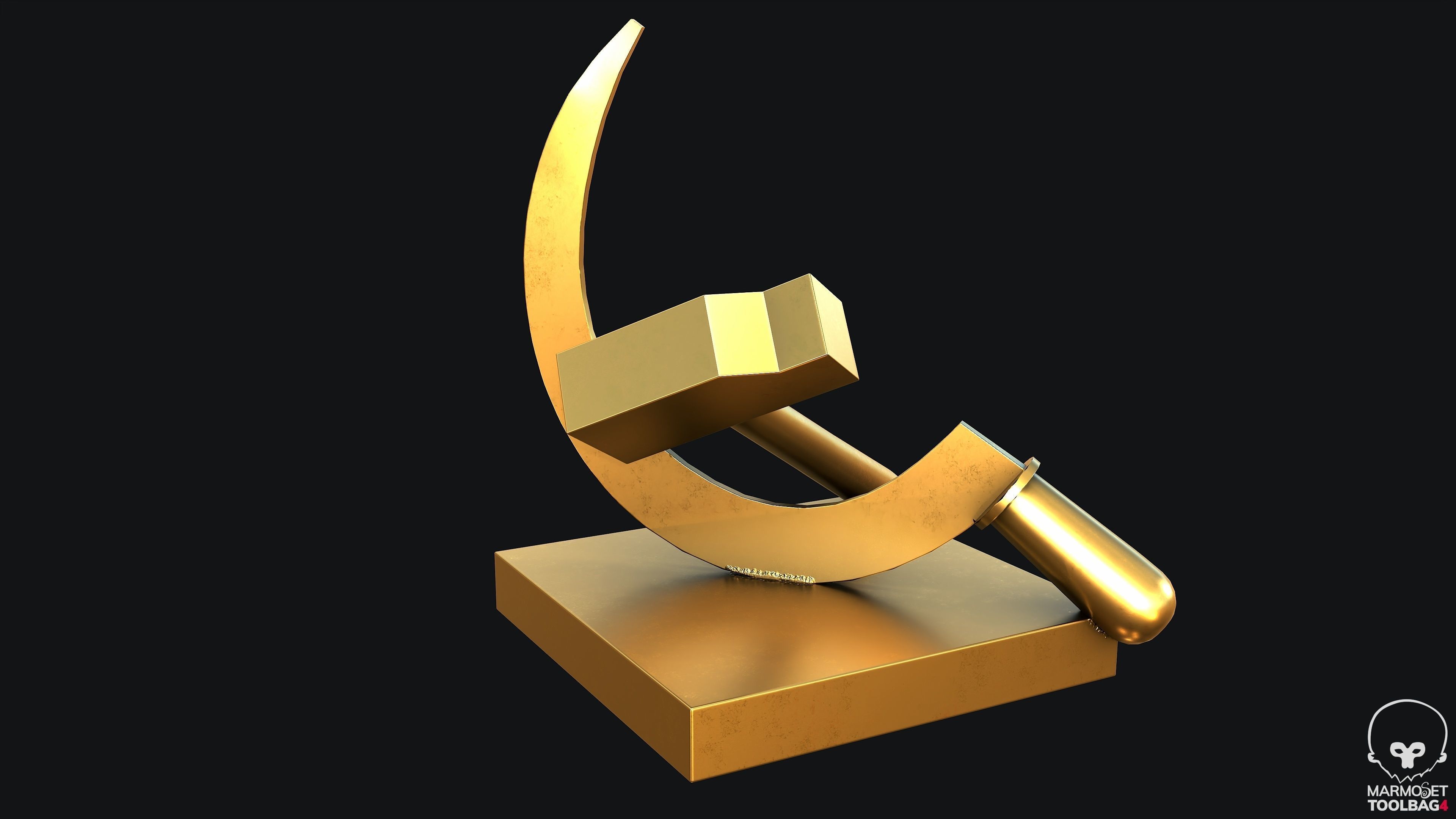 3D model Trophy Sickle and Hammer PBR Game Ready