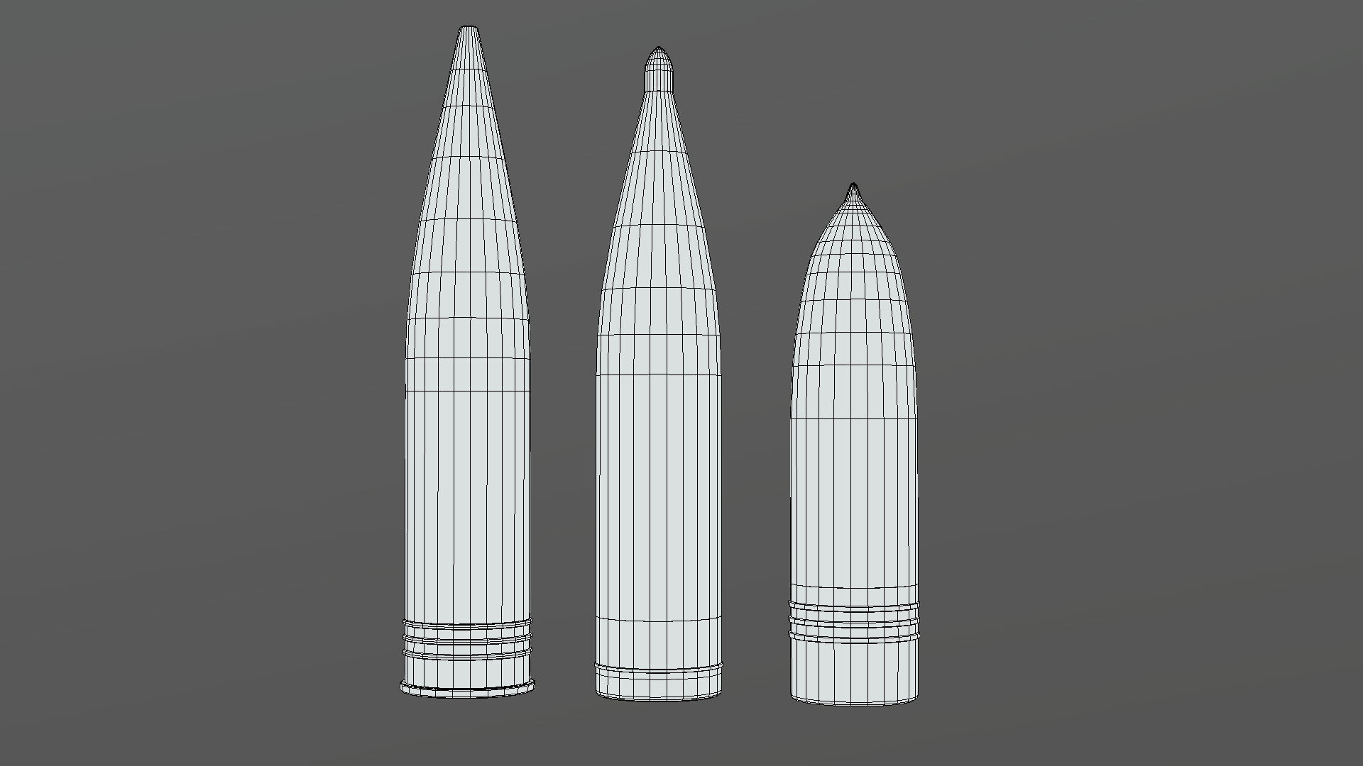 3D model Heavy Artillery Shells 3 in 1 VR / AR / low-poly | CGTrader
