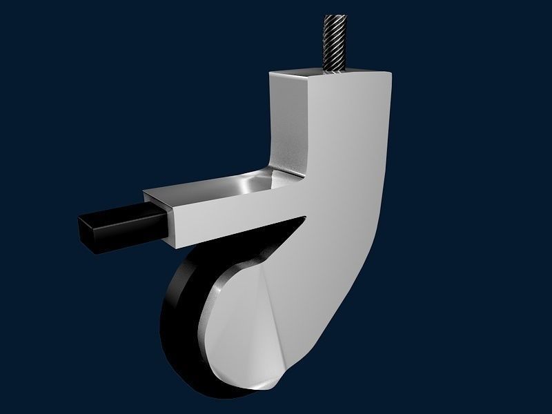 CASTER stainless steel 3D model | CGTrader