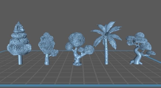 Tree set model 3D 3D model 3D printable | CGTrader