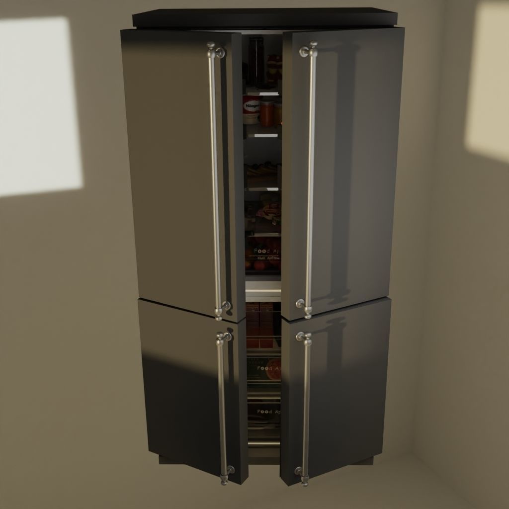 Fridge with products ANIMATED 3D model animated | CGTrader