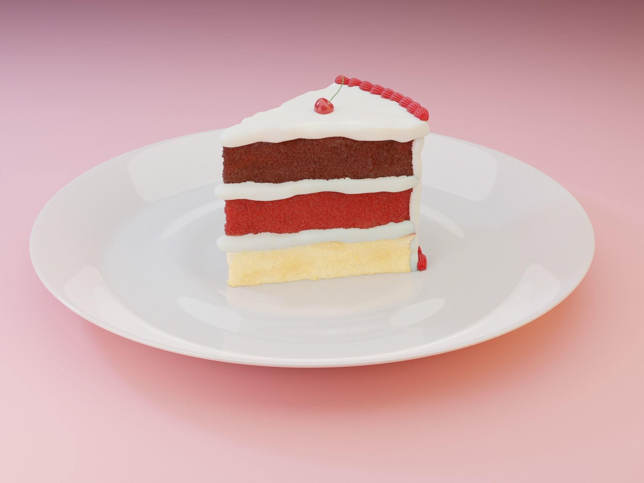 Yummy cake slice 3D model | CGTrader