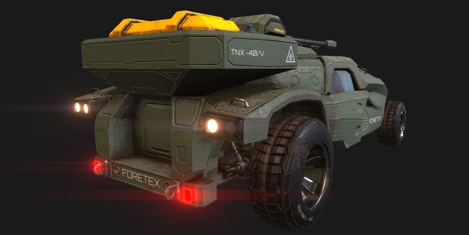 3D model LOWPOLY MILITARY FORTEX LIGHT TRANSPORT ARMED VEHICLE VR / AR ...