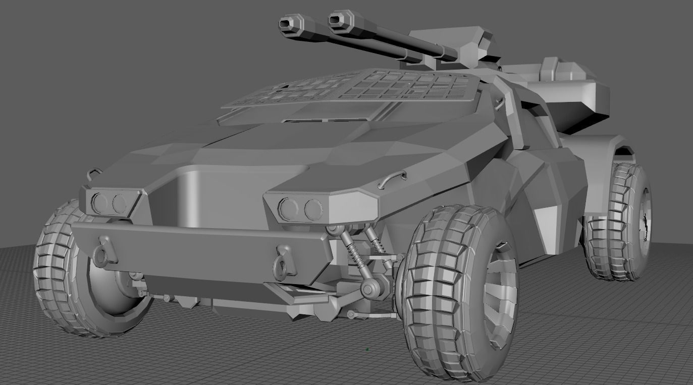 3D model LOWPOLY MILITARY FORTEX LIGHT TRANSPORT ARMED VEHICLE VR / AR ...