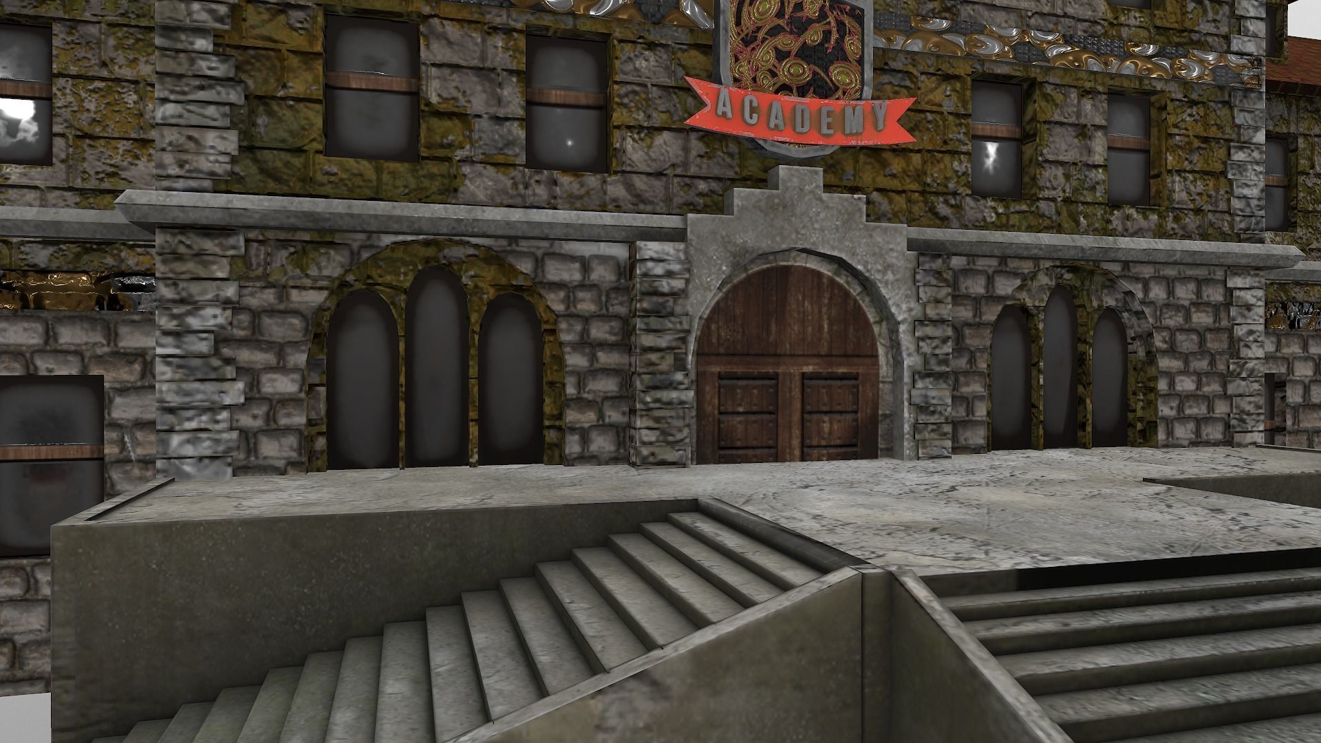 3D model Medieval Academy VR / AR / low-poly | CGTrader