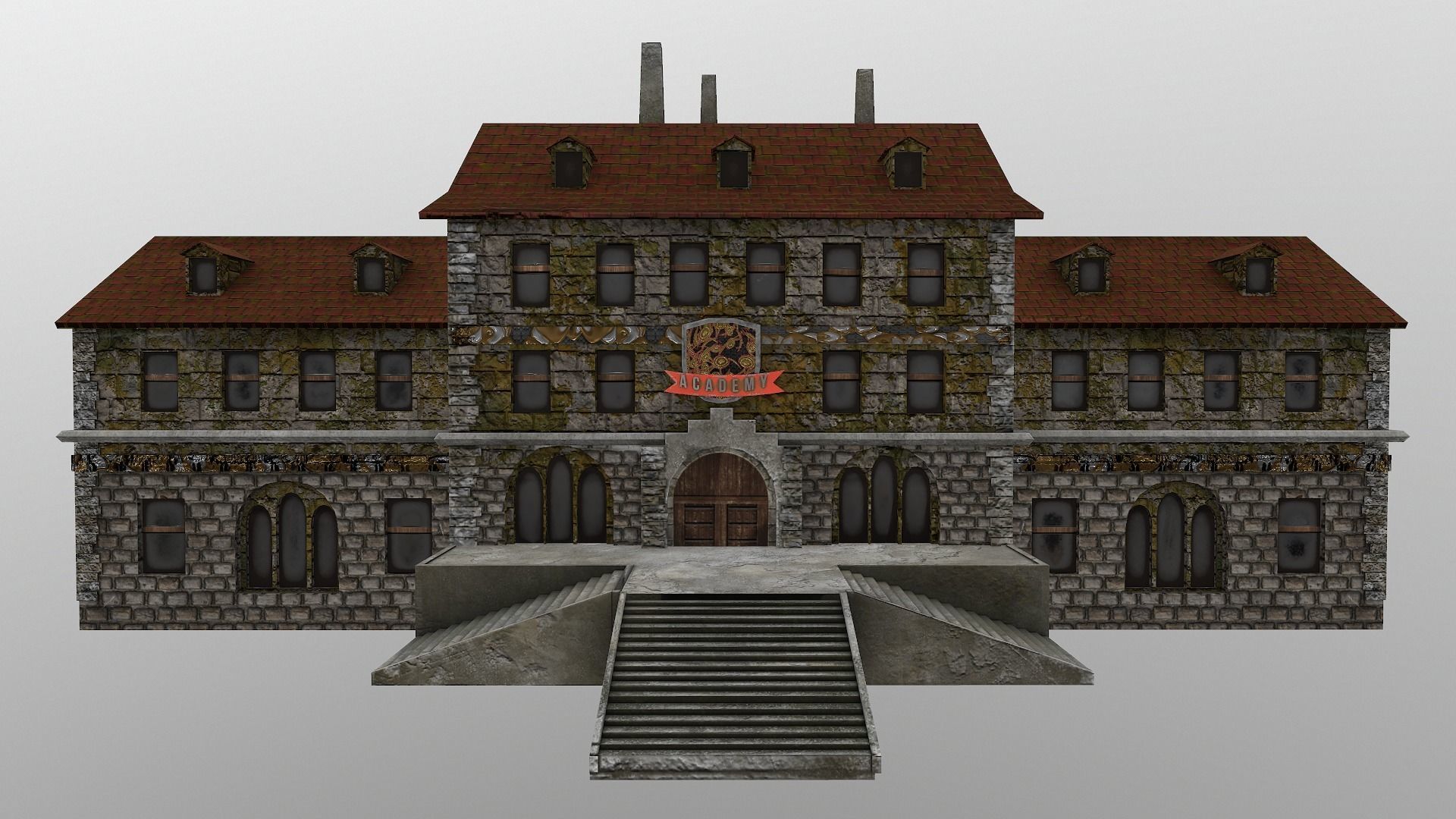 3D model Medieval Academy VR / AR / low-poly | CGTrader