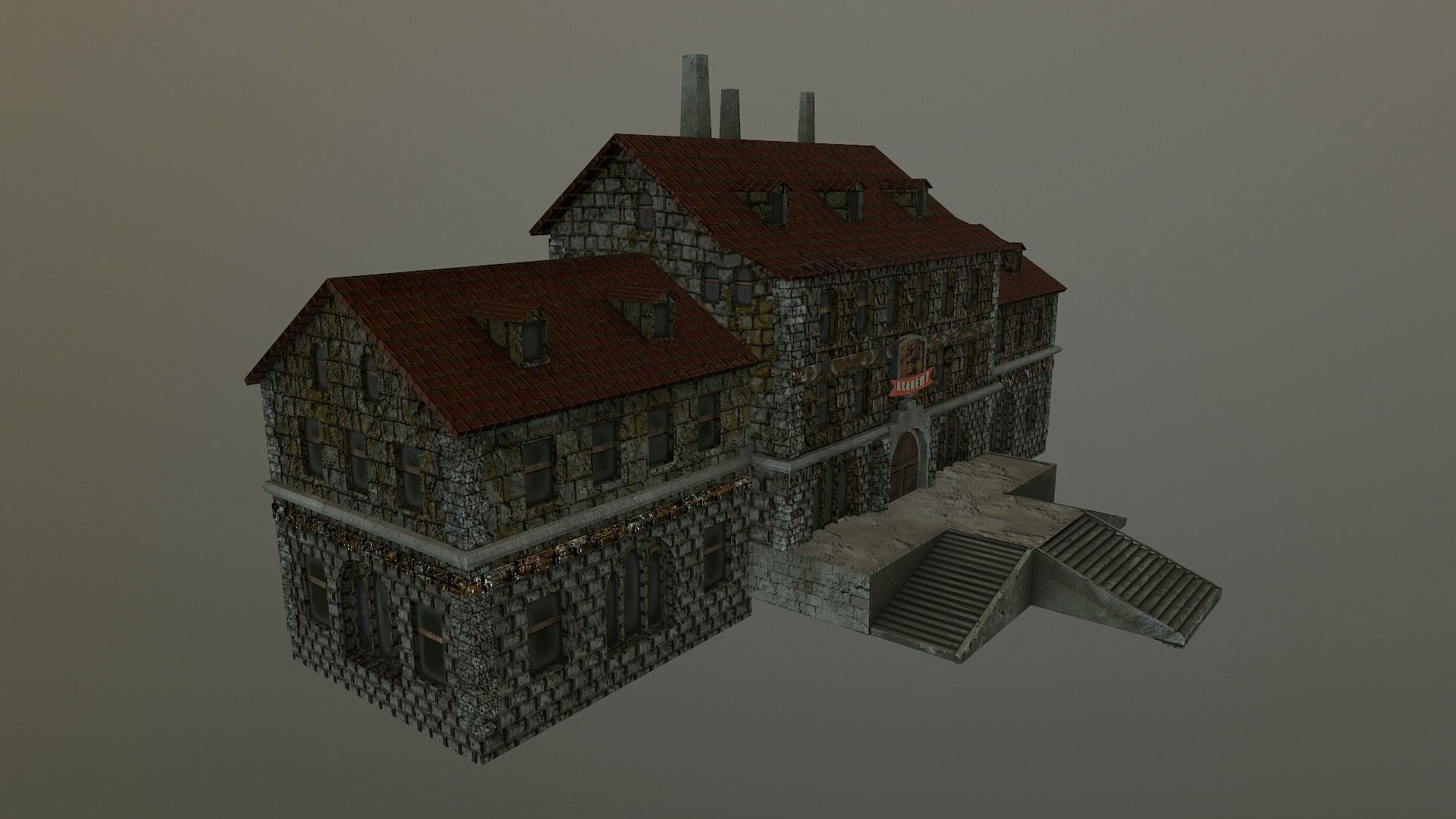 3D model Medieval Academy VR / AR / low-poly | CGTrader