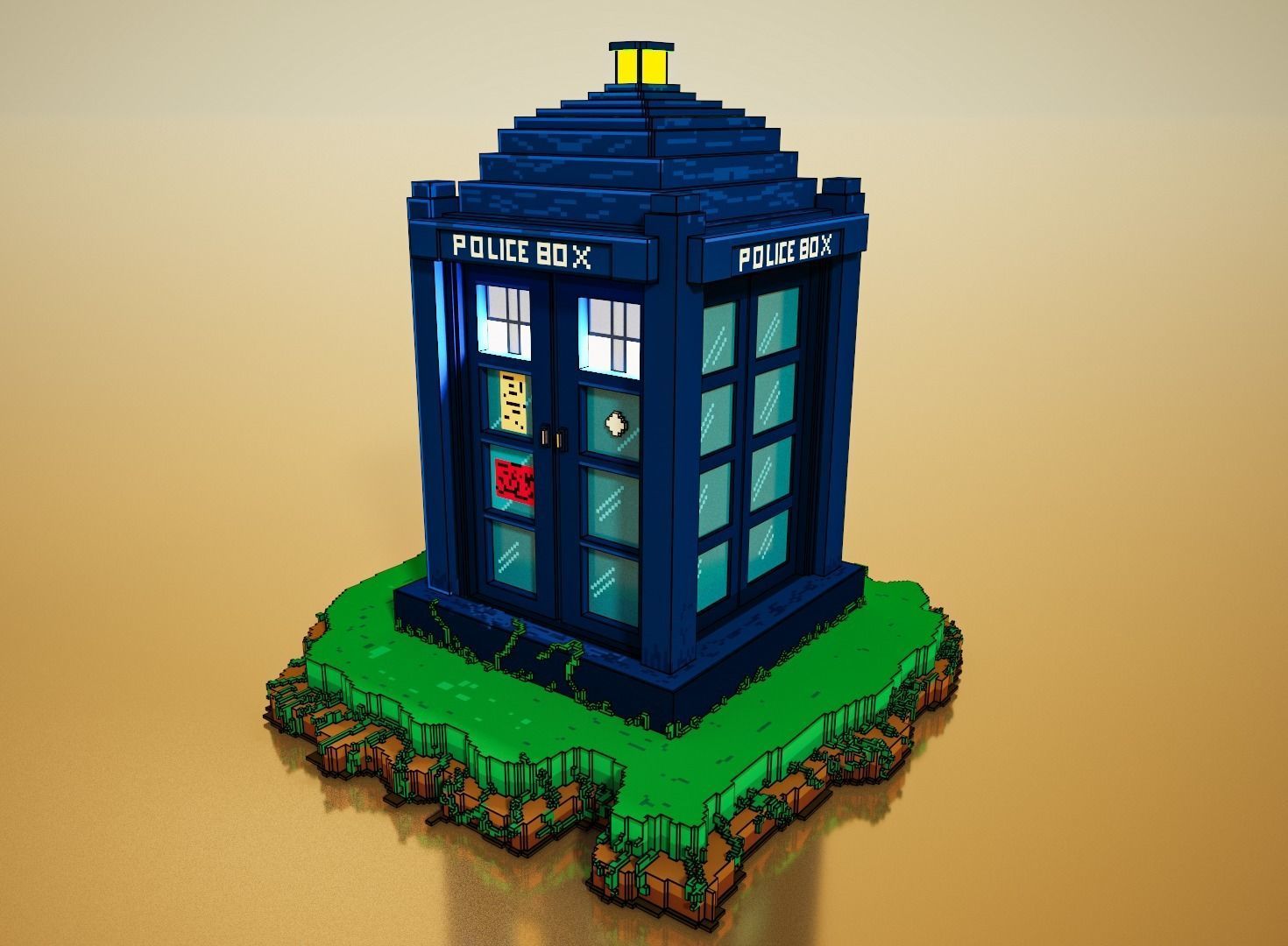 Doctor who police box tardis voxel design free VR / AR / low-poly 3D model | CGTrader