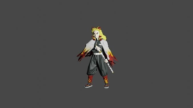 demon slayer kyojuro rengoku 3D model | CGTrader