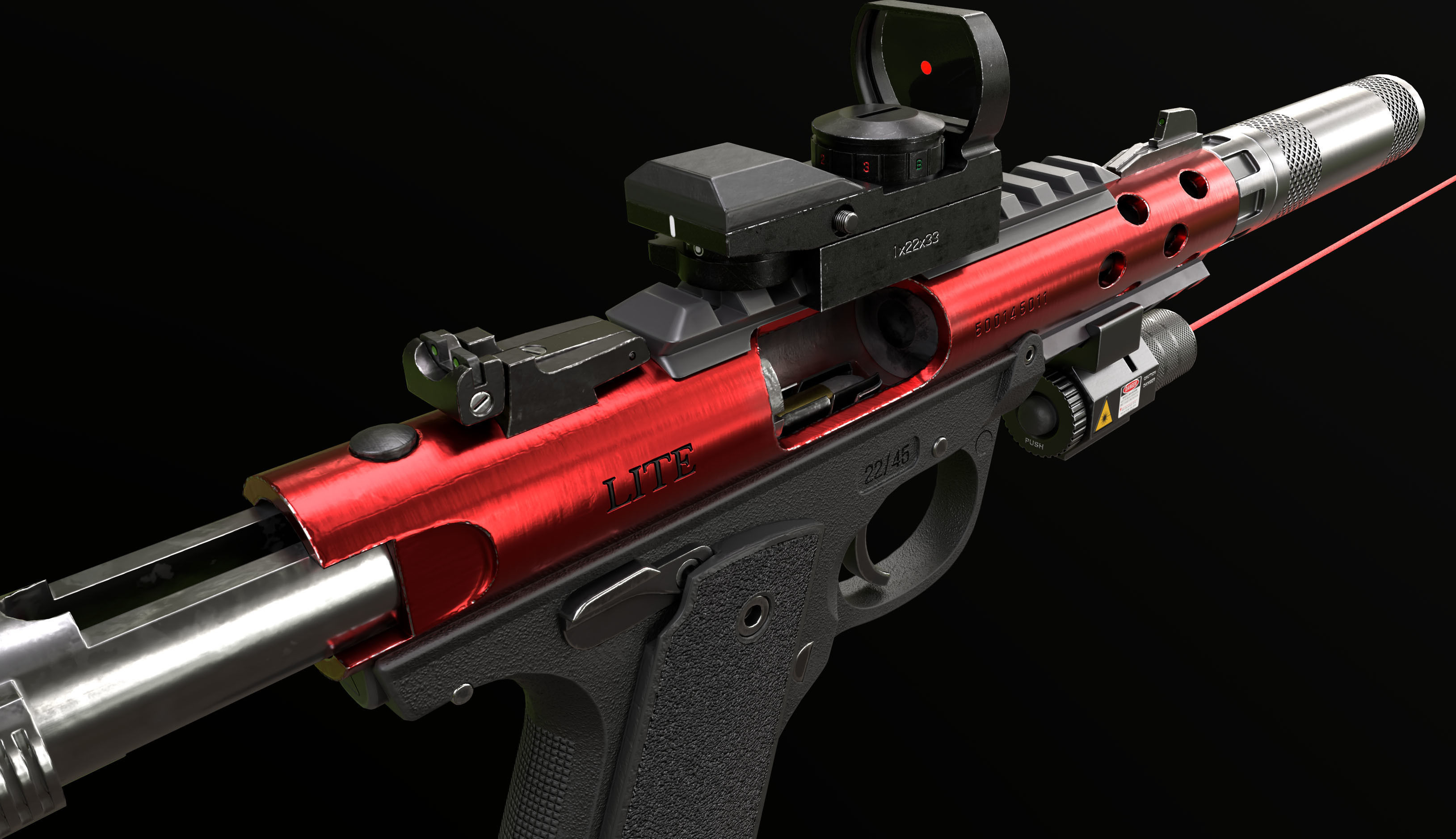 3D model Ruger MK IV - Model and Textures Low-poly 3D model VR / AR ...