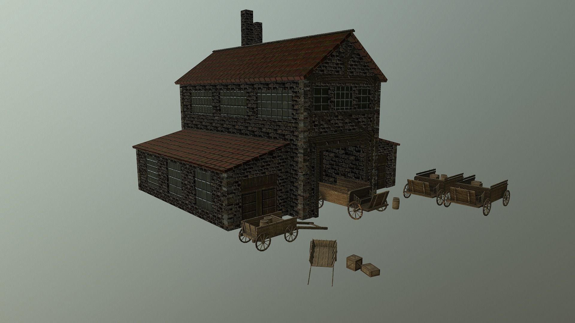 3D model Medieval Cargo Building VR / AR / low-poly | CGTrader