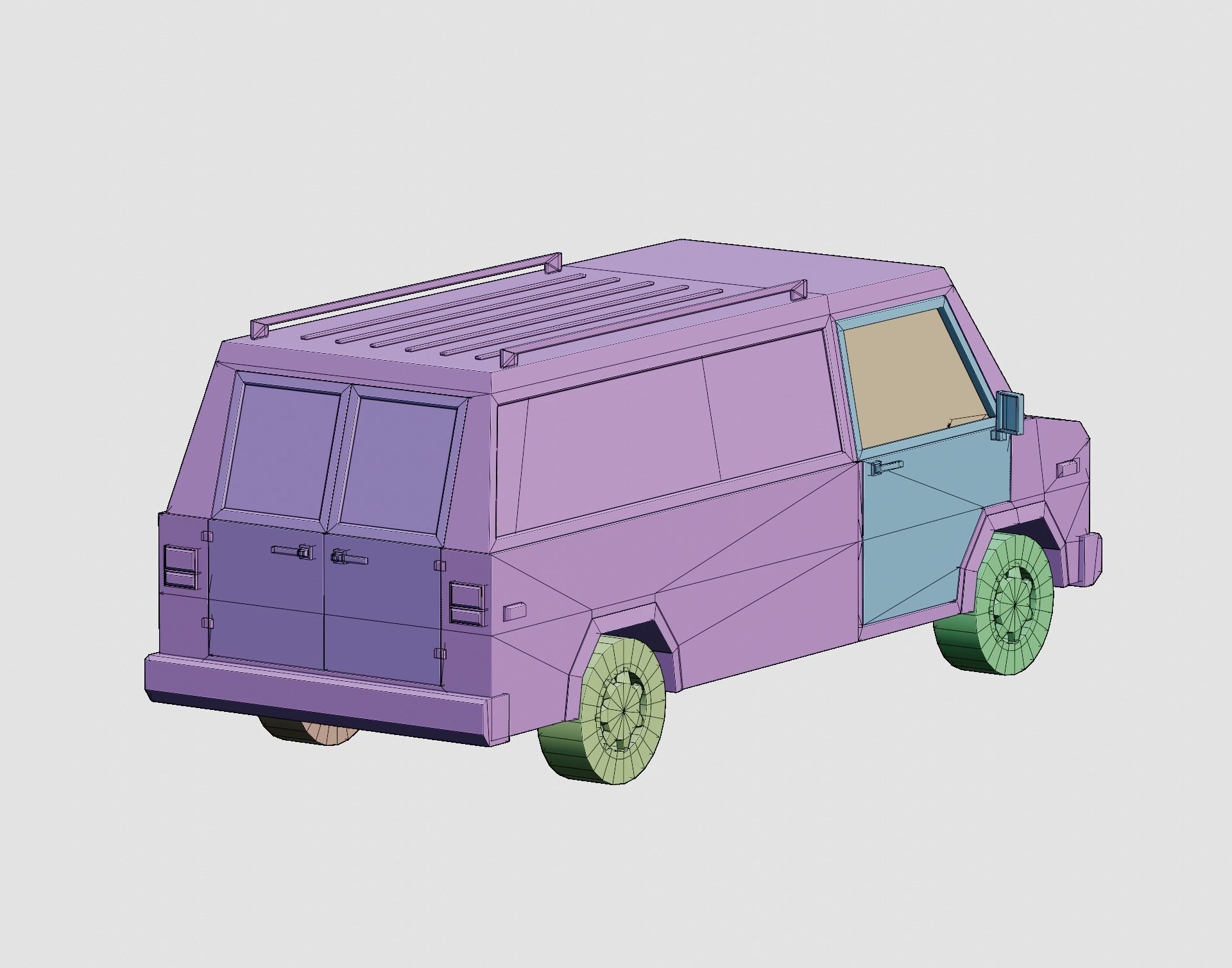 3D model Stylized Cartoon Cargo Van 80s VR / AR / low-poly | CGTrader