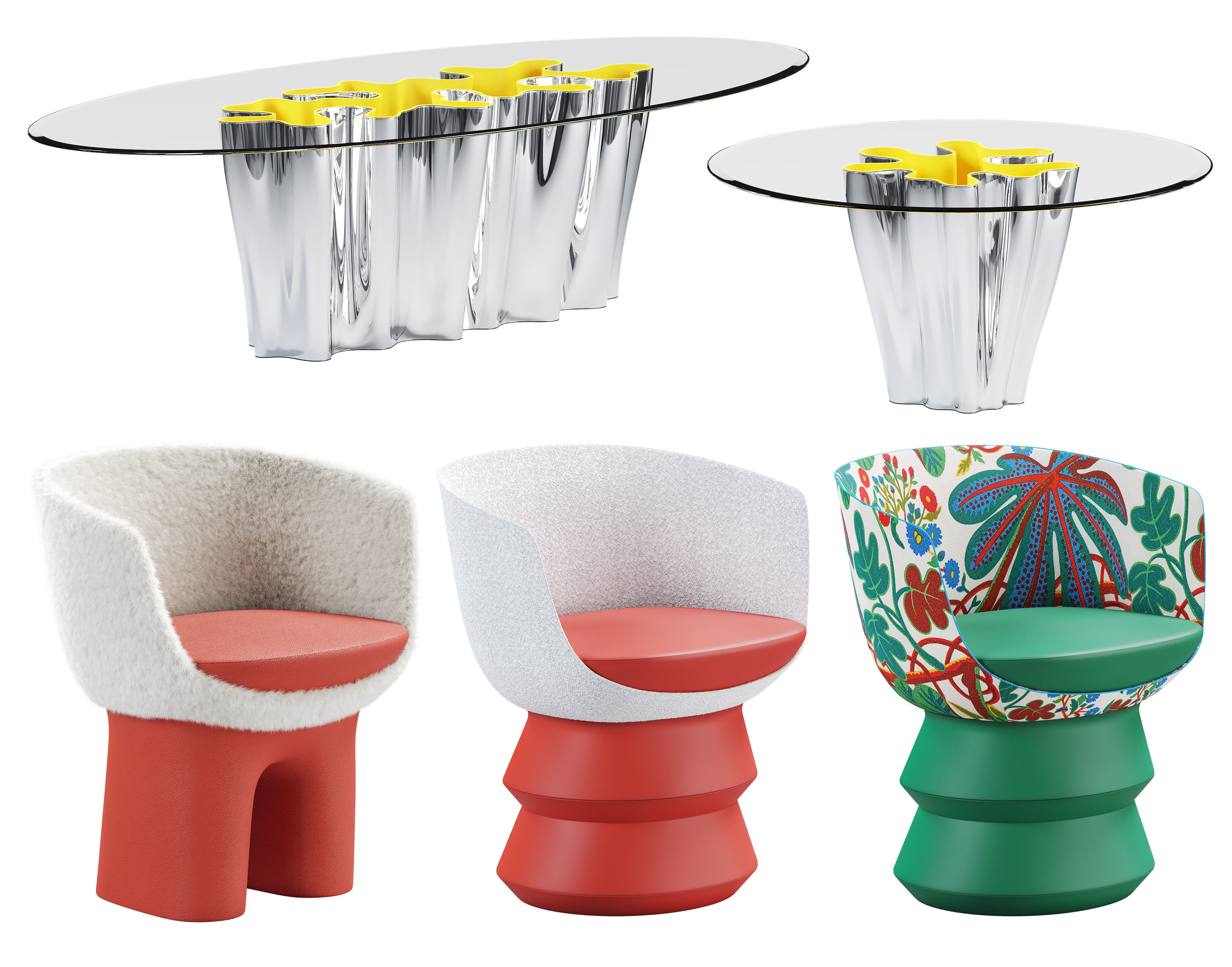 Louis Vuitton Dining Table and Chairs Collection | CGTrader