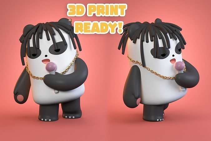 Panda Rapper 3D model 3D printable | CGTrader
