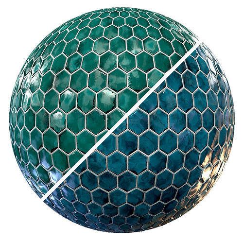 Teal Tile-01-PBR-2k-4k Texture | CGTrader