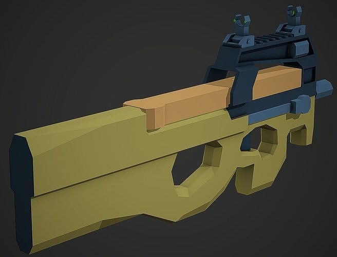 3D model Stylized FN P90 SMG Low Poly Mobile Ready VR / AR / low-poly ...