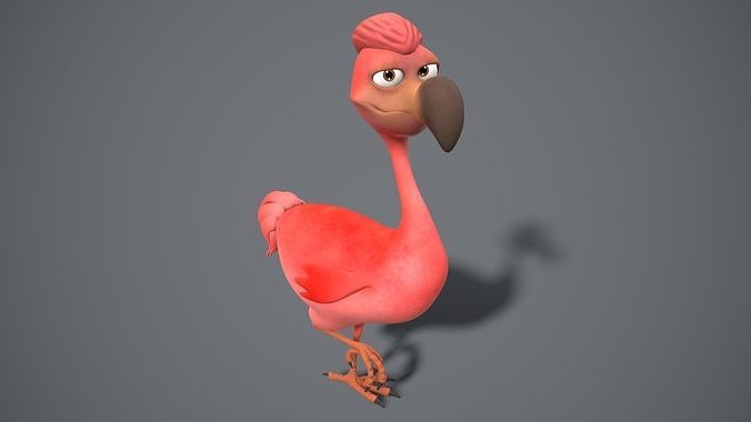 3D model cartoon red bird VR / AR / low-poly rigged animated | CGTrader
