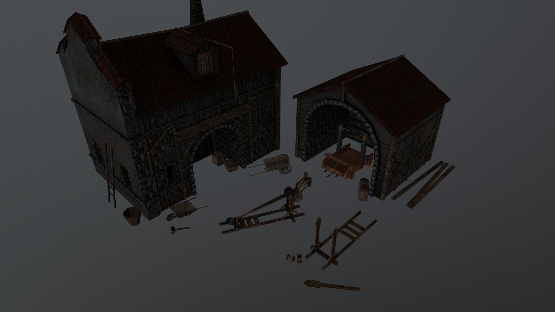 3D model Medieval Workshop Level 1 VR / AR / low-poly | CGTrader