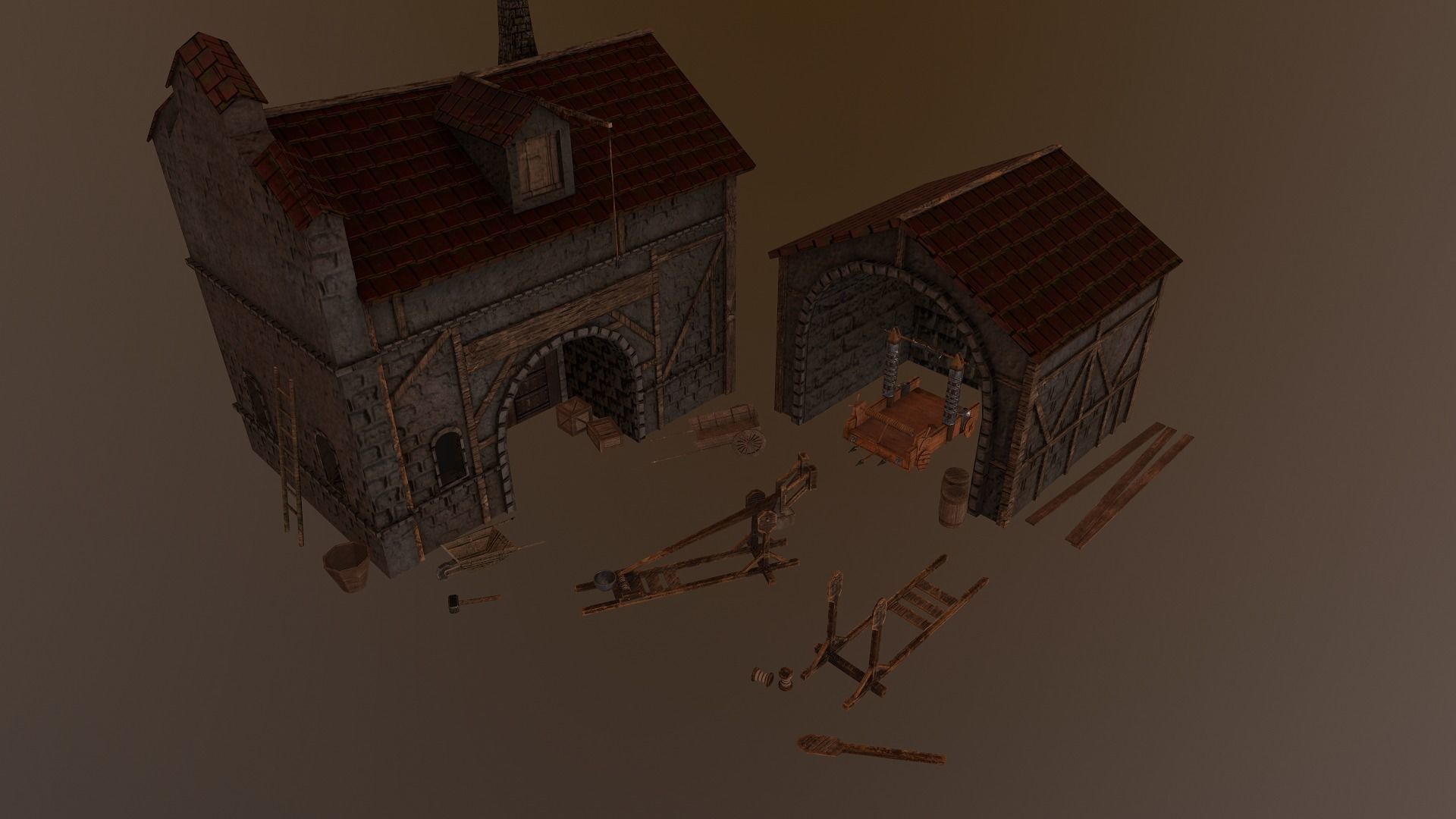 3D model Medieval Workshop Level 1 VR / AR / low-poly | CGTrader