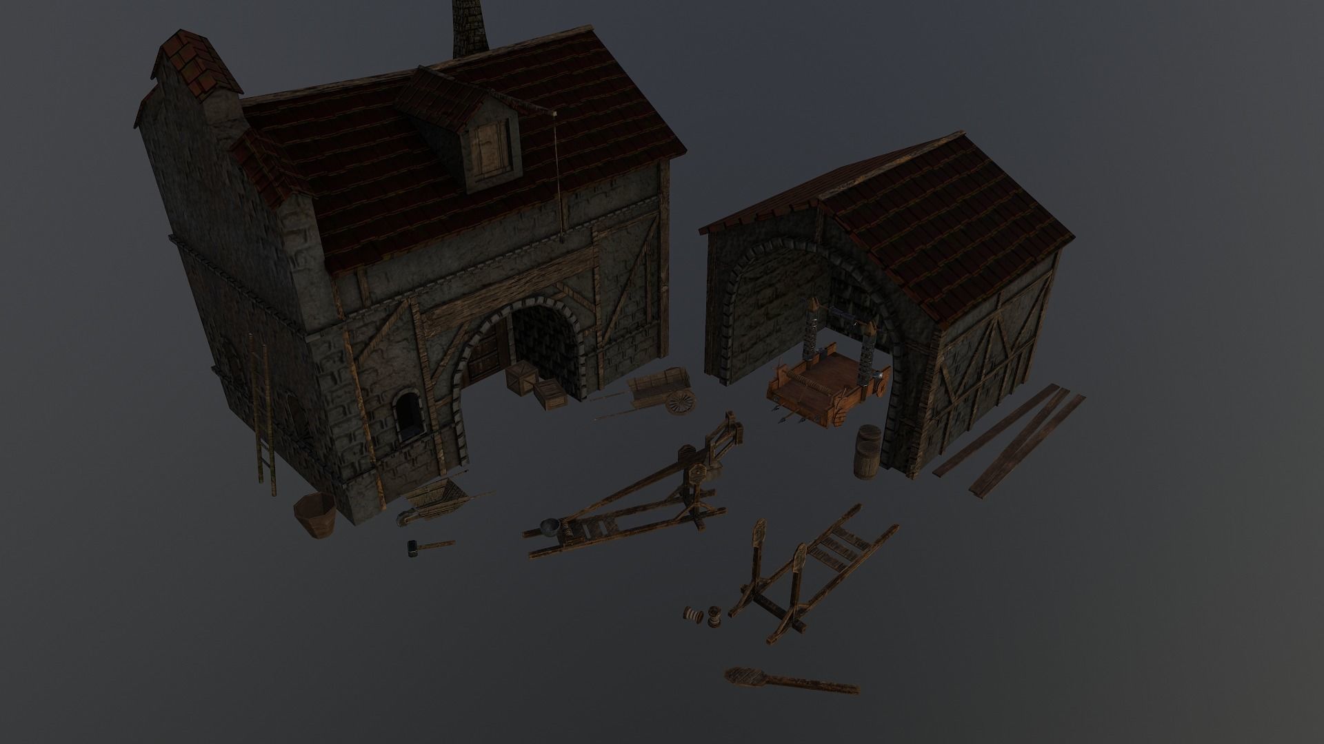 3D model Medieval Workshop Level 1 VR / AR / low-poly | CGTrader