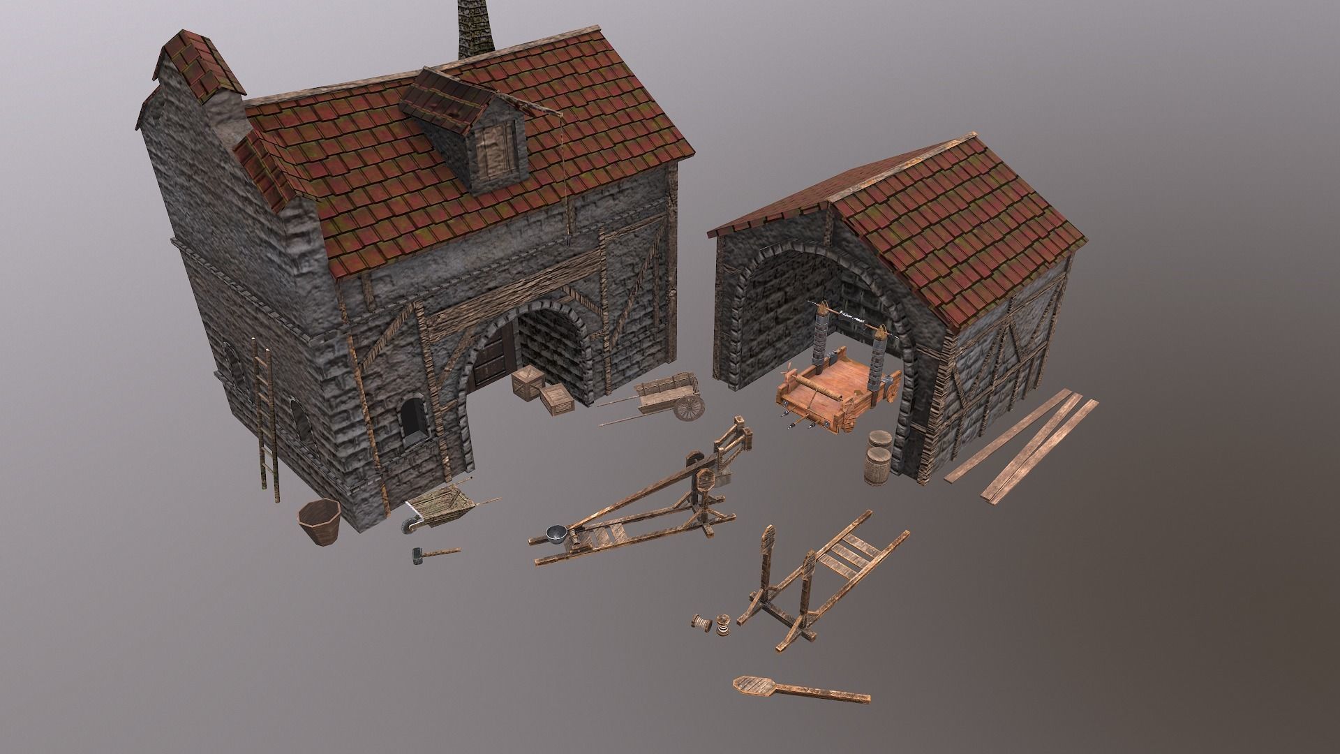 3D model Medieval Workshop Level 1 VR / AR / low-poly | CGTrader