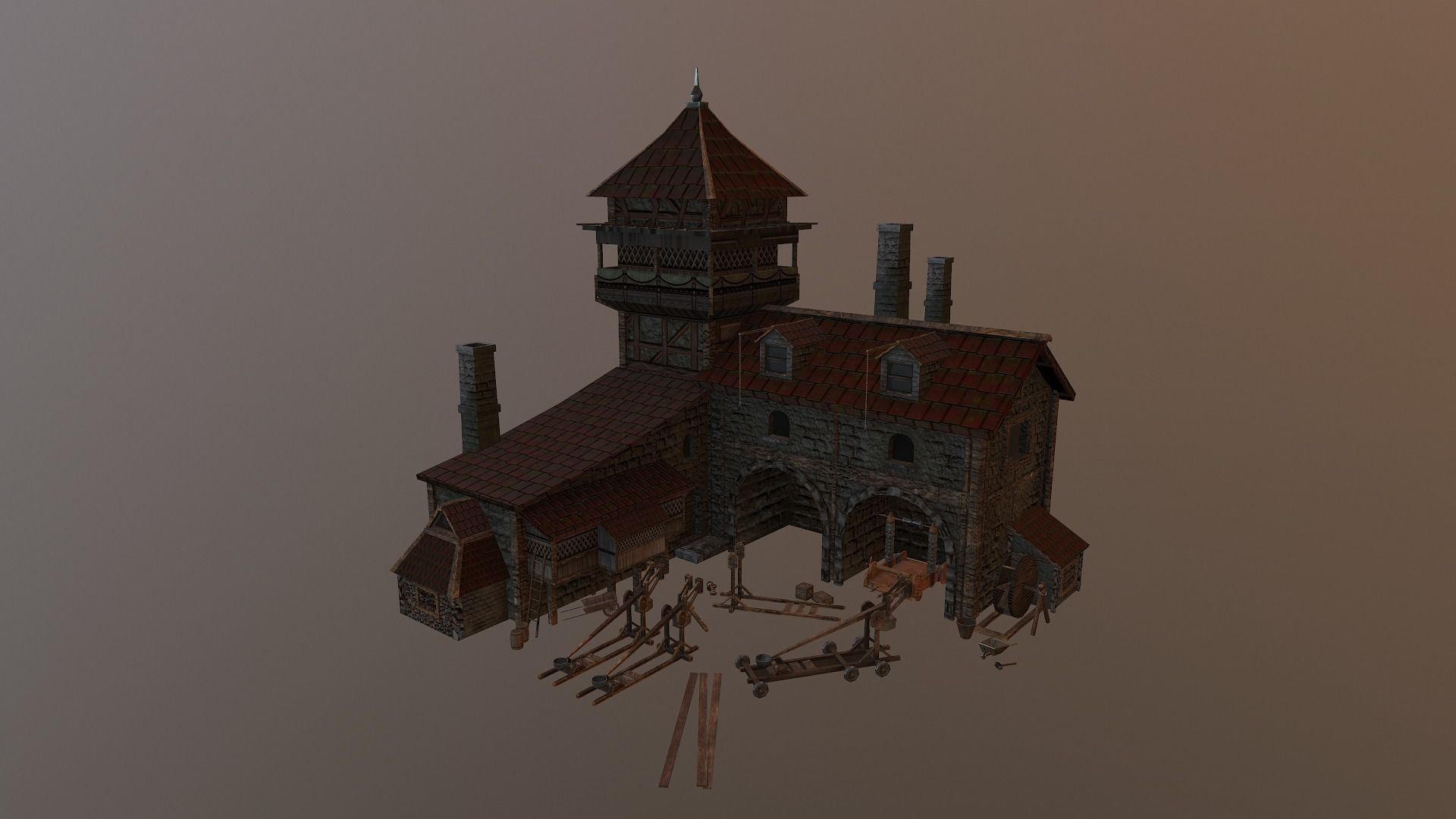 3D model Medieval Workshop Level 10 VR / AR / low-poly | CGTrader