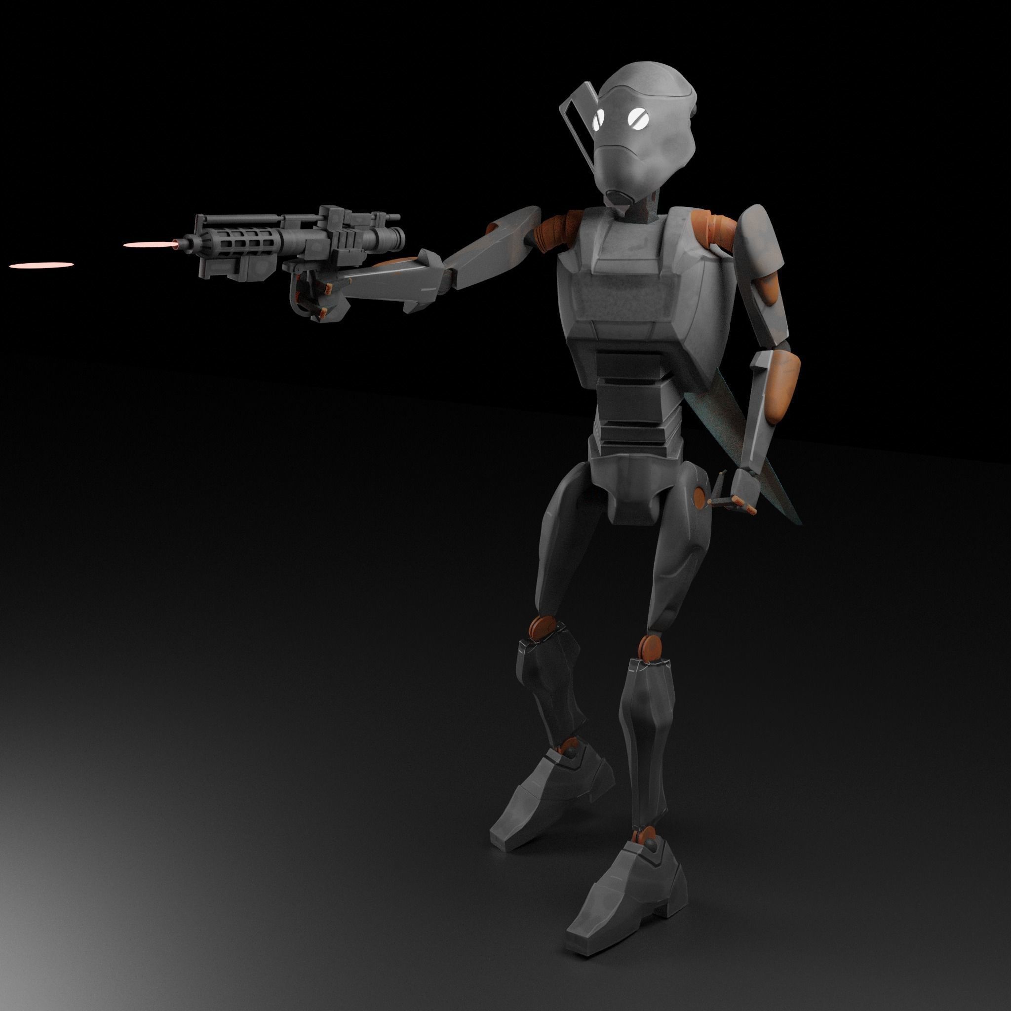 Commando Droid is ready to kill a jedi free 3D model rigged | CGTrader