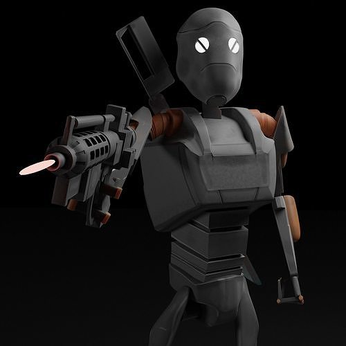 Commando Droid is ready to kill a jedi free 3D model rigged | CGTrader