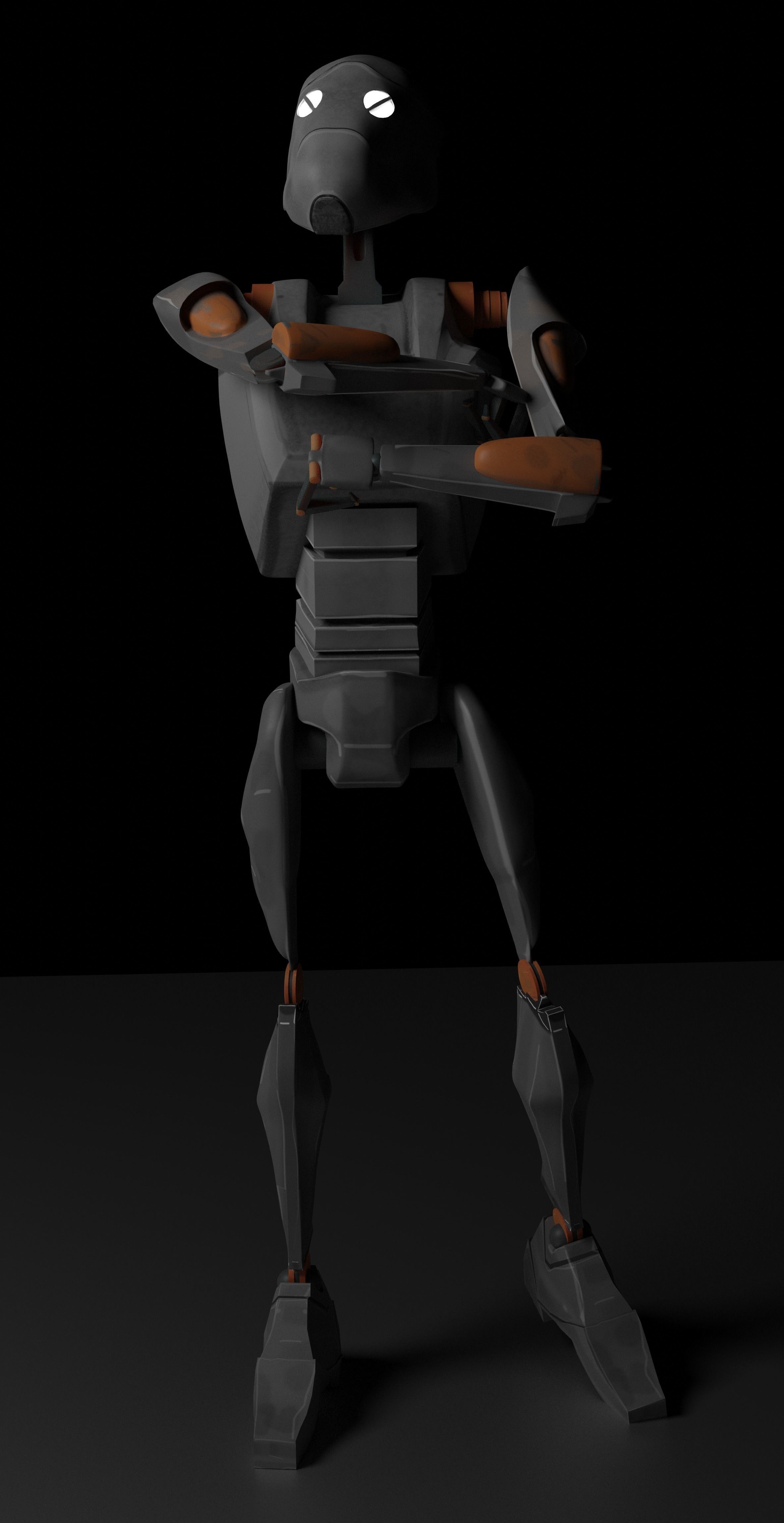 Commando Droid is ready to kill a jedi free 3D model rigged | CGTrader