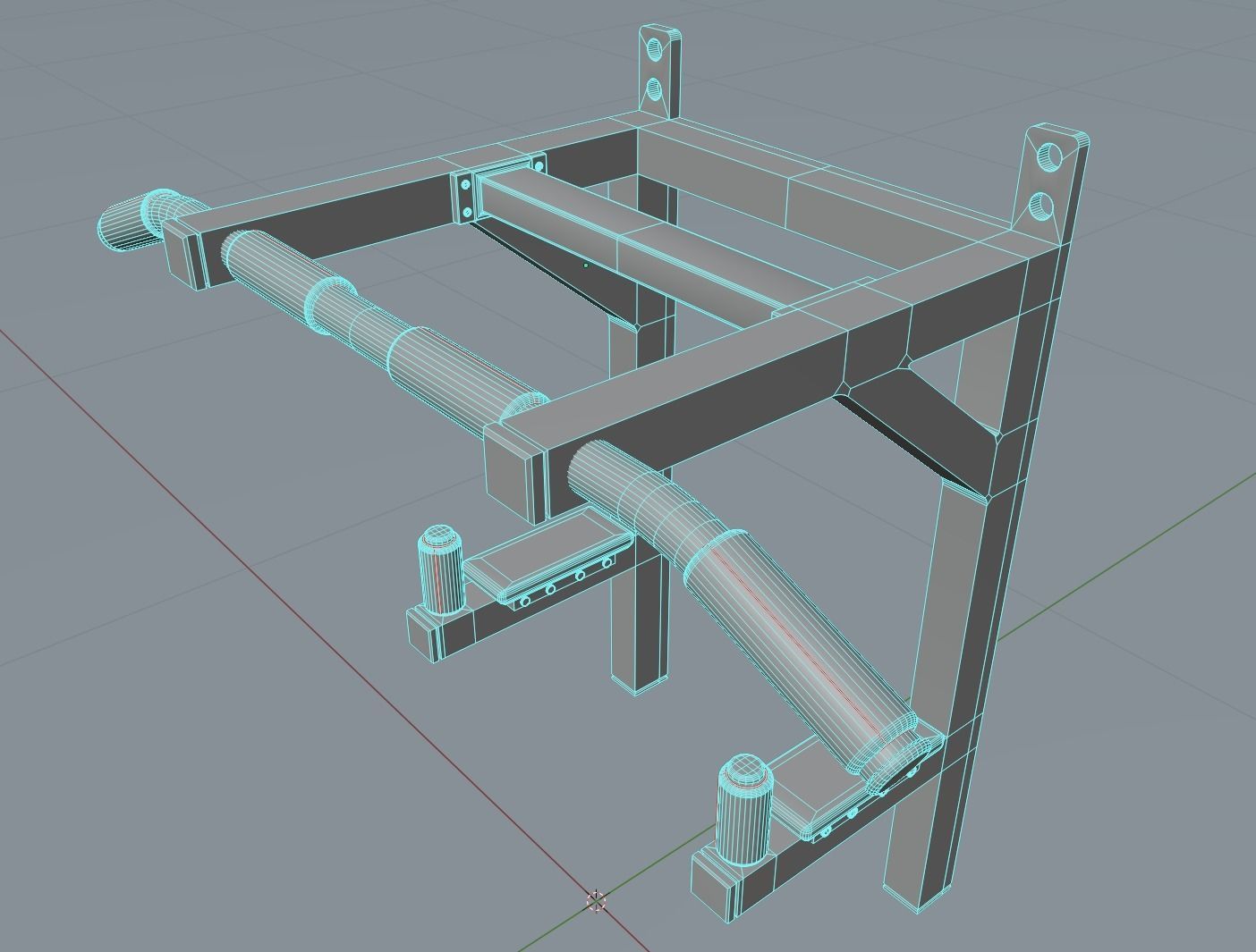 3D model Metal horizontal bar wall mounted VR / AR / low-poly | CGTrader