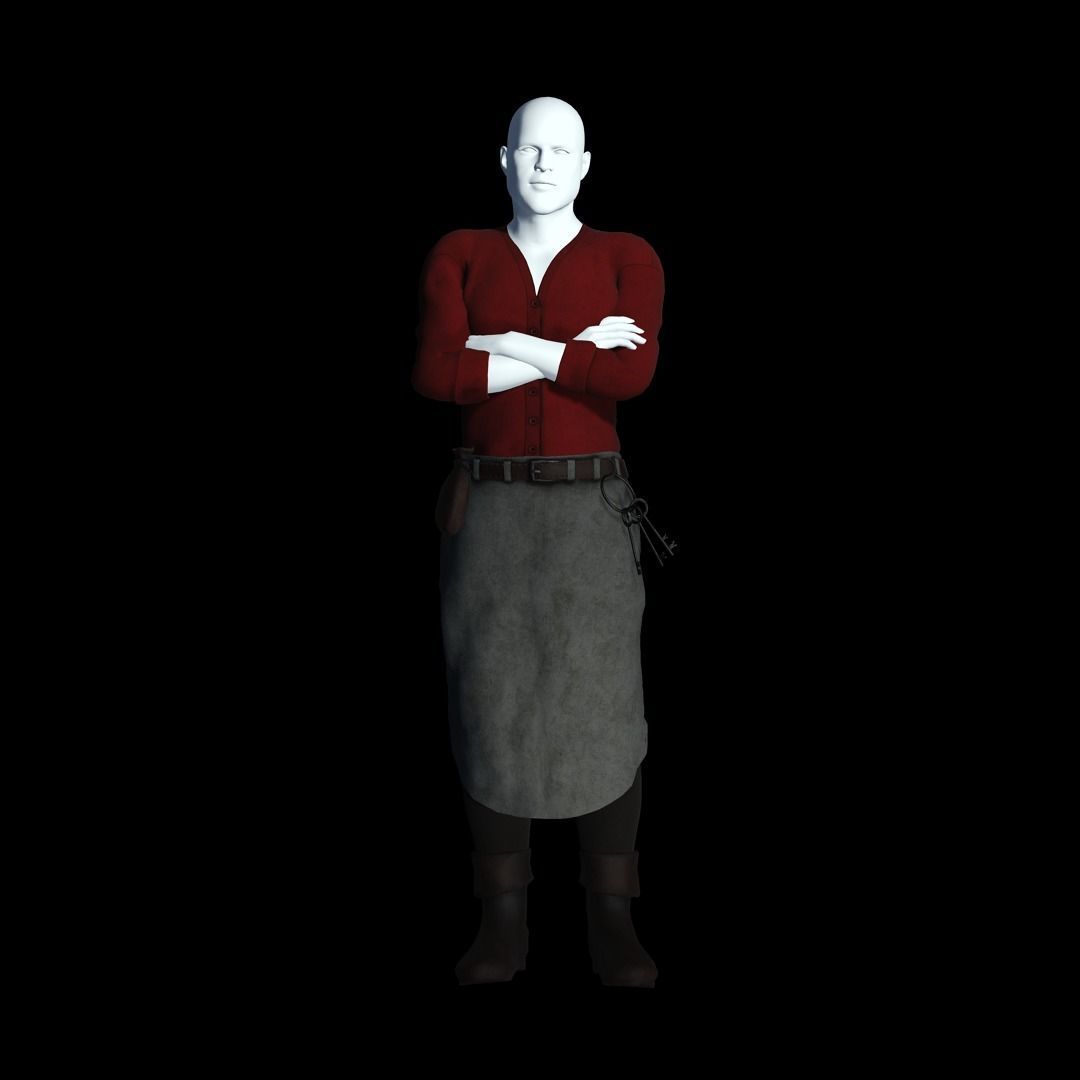 3D model Fantasy Tavern Innkeeper - Fantasy Clothing VR / AR / low-poly ...