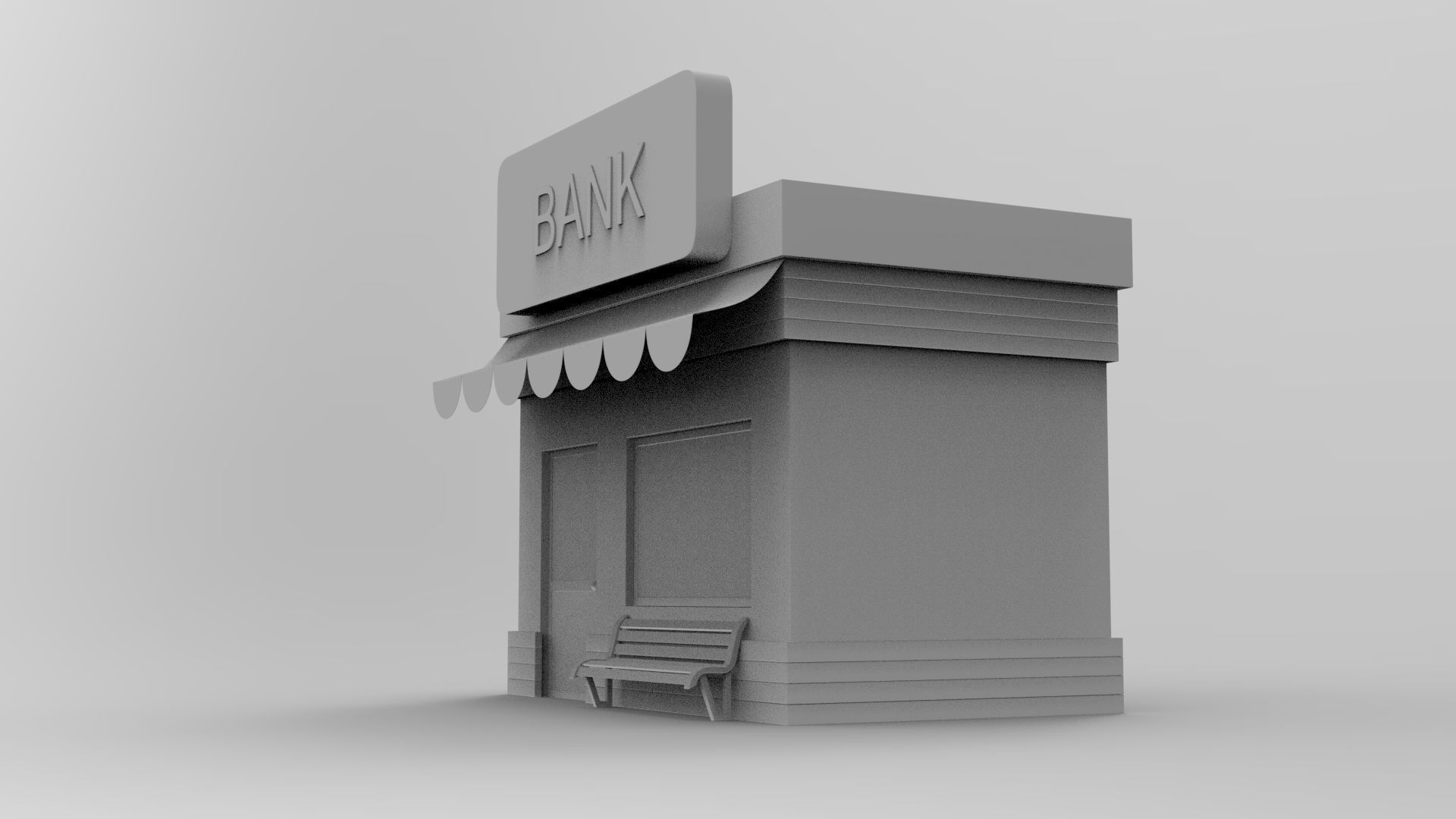 3D model Bank Build VR / AR / low-poly | CGTrader