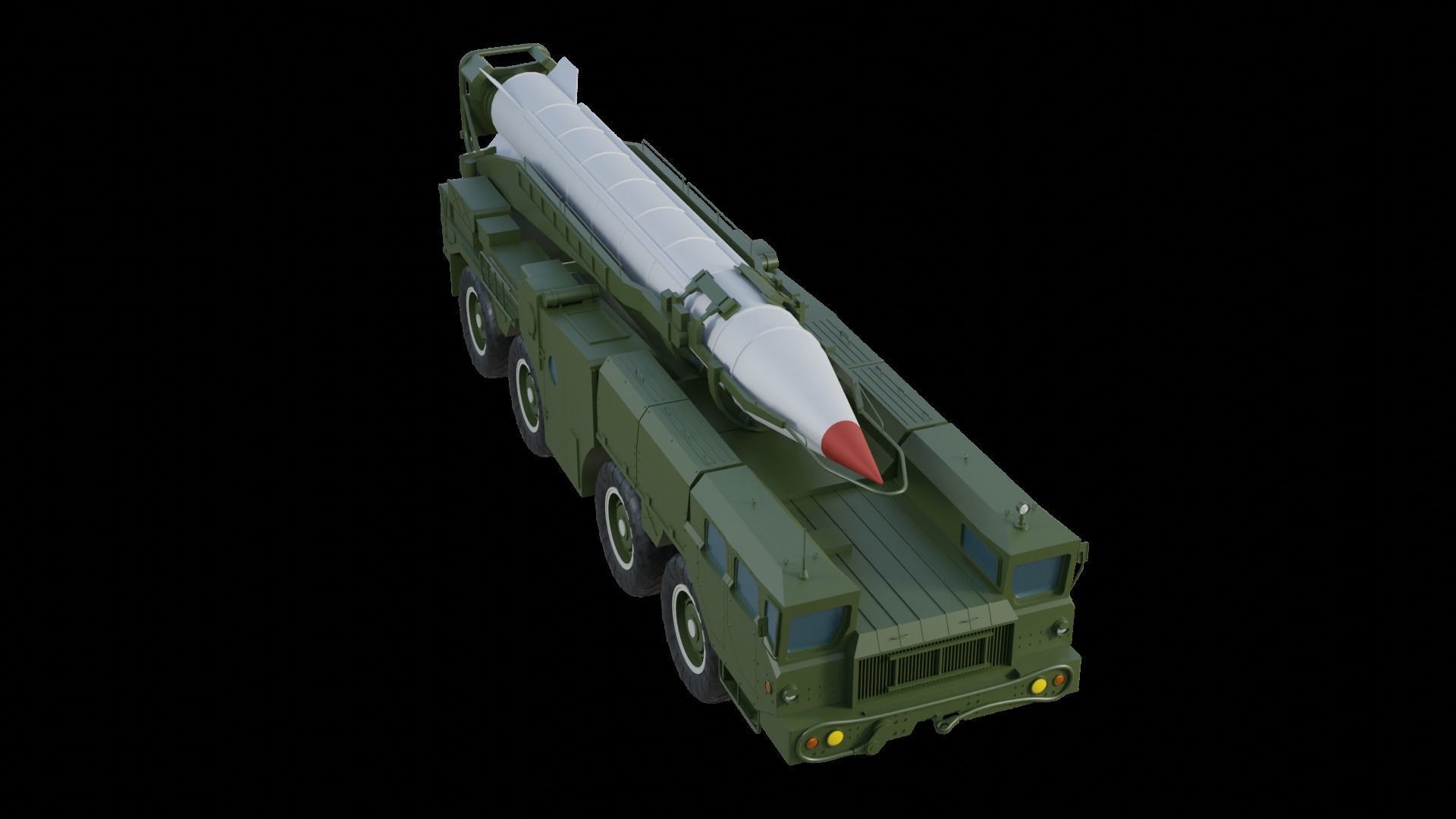 Low poly Hwasong-6 SCUD-C missile launcher 3D model | CGTrader
