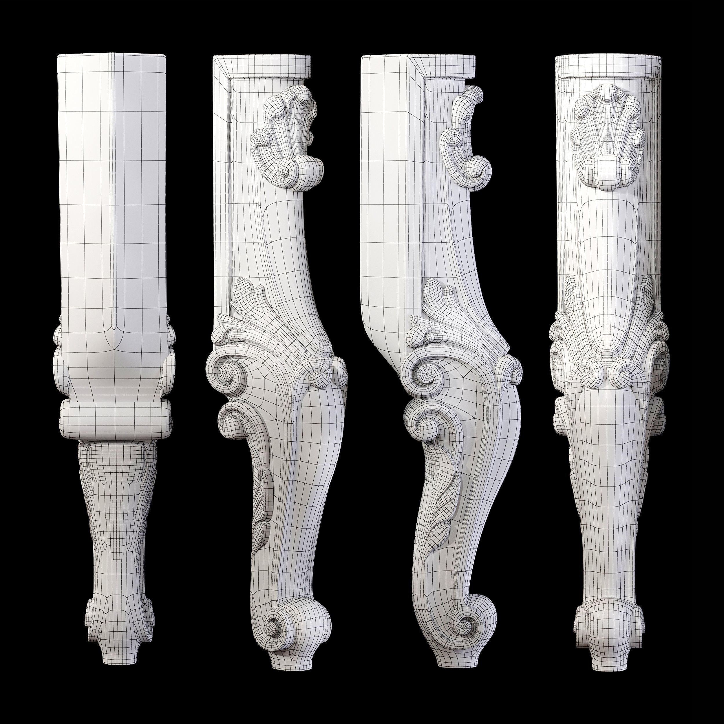 Collection of 30 classic furniture legs Part 1 3D model | CGTrader