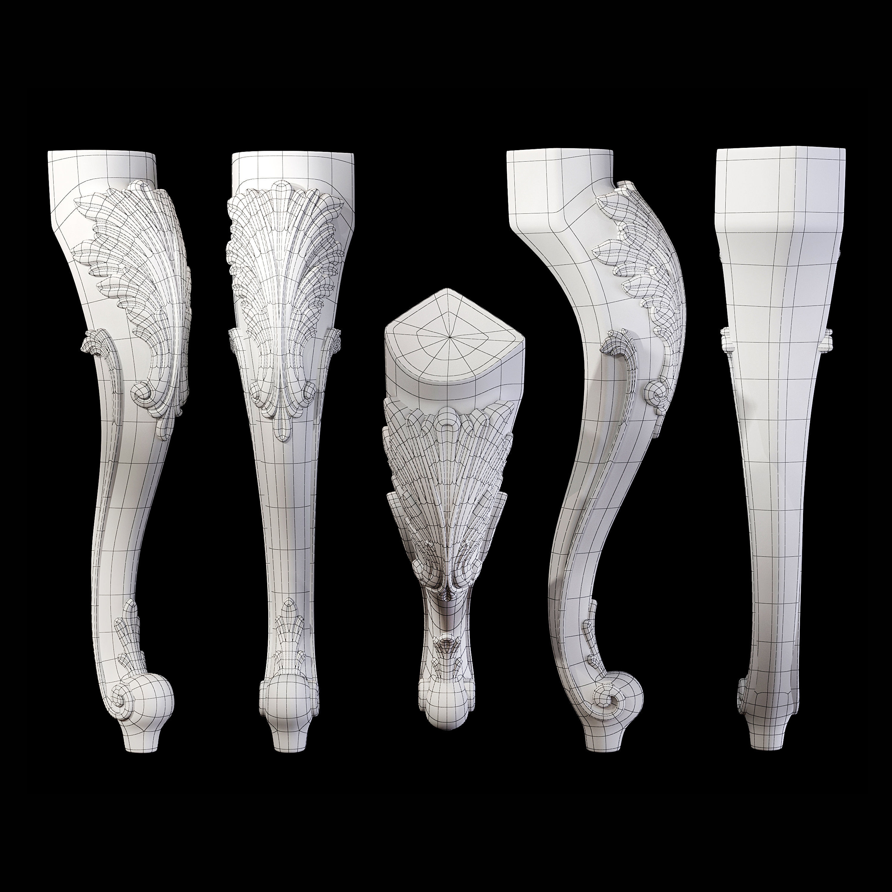Collection of 30 classic furniture legs Part 1 3D model | CGTrader
