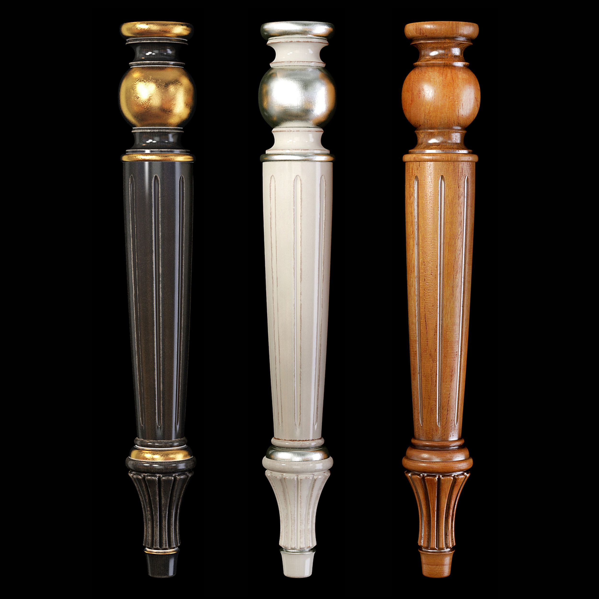 Collection of 30 classic furniture legs Part 1 3D model | CGTrader