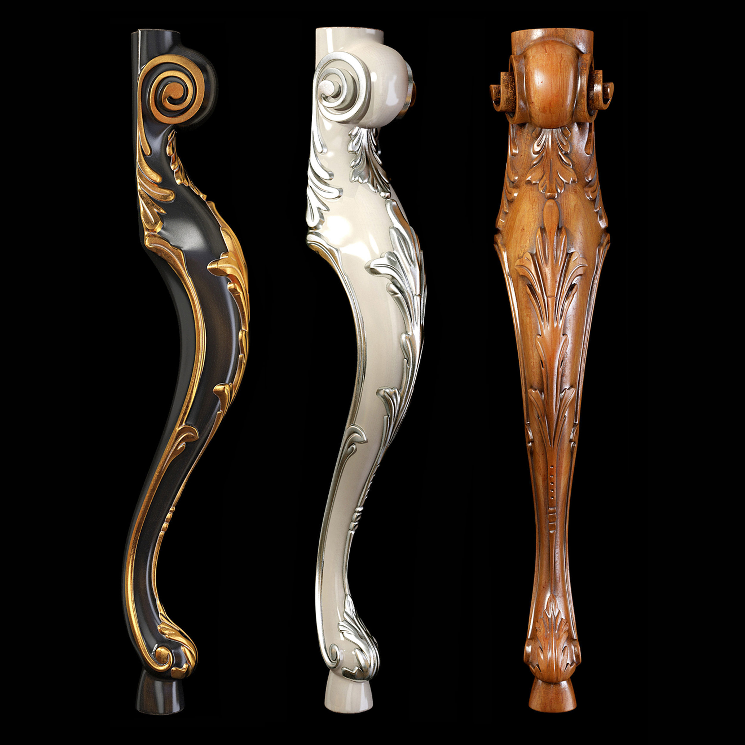 Collection of 30 classic furniture legs Part 1 3D model | CGTrader