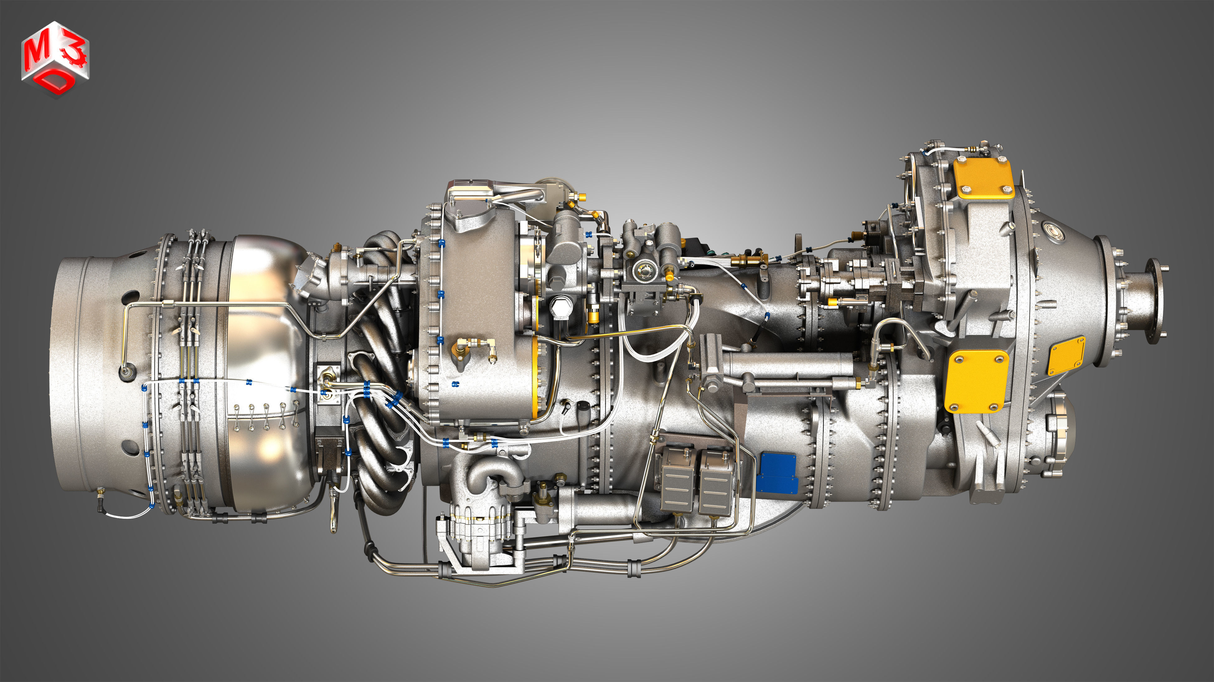PW Canada - PW100 Turboprop Engine 3D model | CGTrader