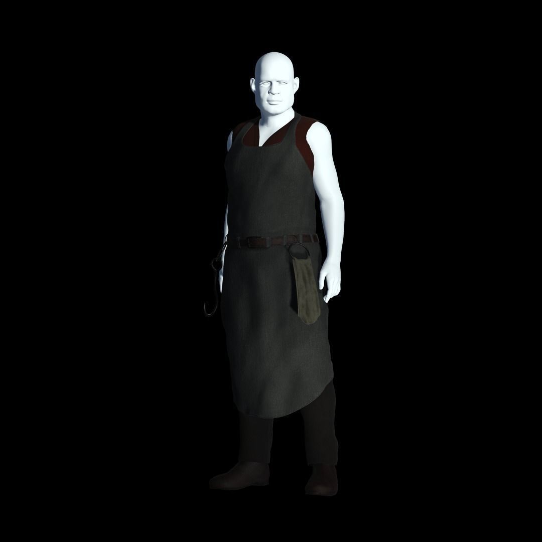 3D model Fantasy Tavern Butcher - Fantasy Clothing VR / AR / low-poly ...