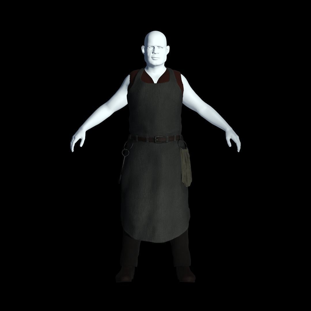 3D model Fantasy Tavern Butcher - Fantasy Clothing VR / AR / low-poly ...