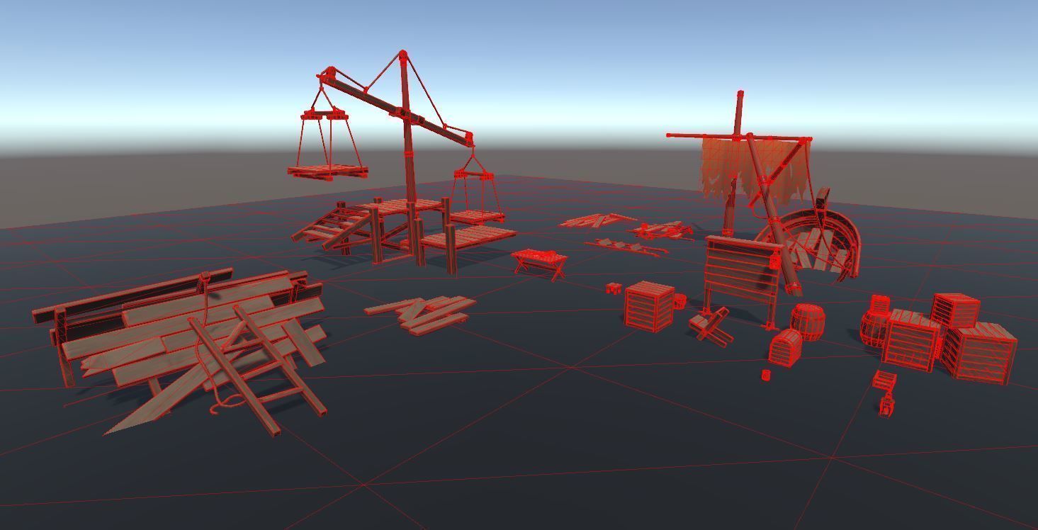 3D model Stylized Shipwreck and Pier 3D game ready assets VR / AR / low ...