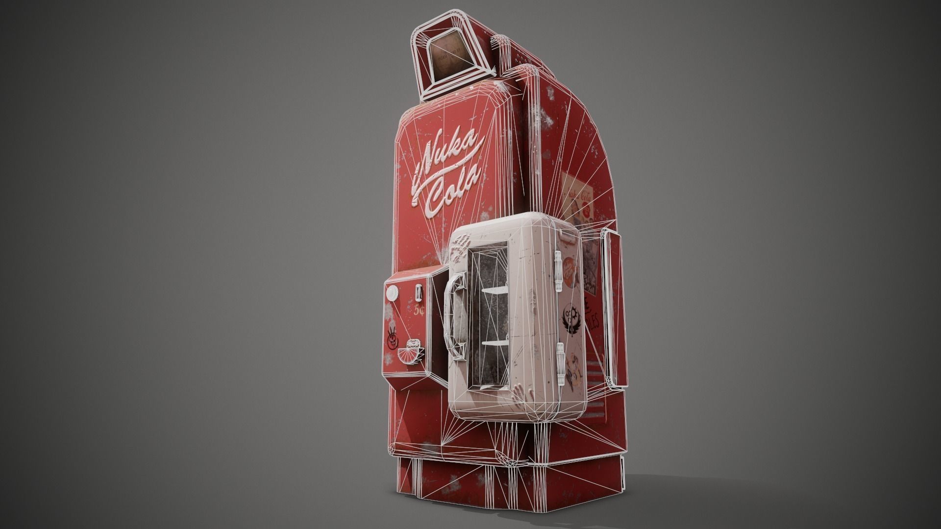 3D model Fallout - Nuka Cola Vending Machine VR / AR / low-poly | CGTrader