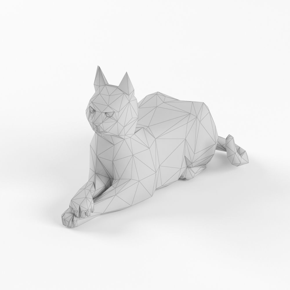 3D model Low Poly Cat Set Animal Lowpoly VR / AR / low-poly | CGTrader