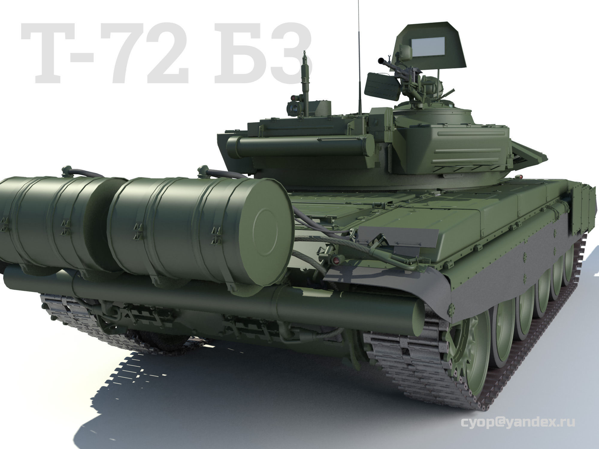 T-72B3 Modern russian main battle tank 4 in 1 3D model | CGTrader