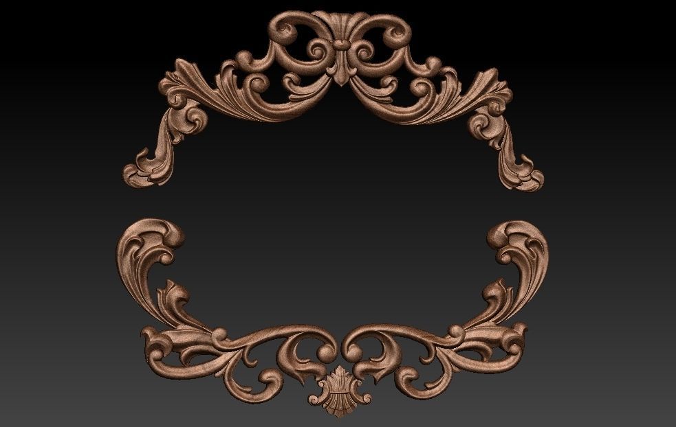 Picture frame Decor ornamental pattern 3D model 3D printable | CGTrader